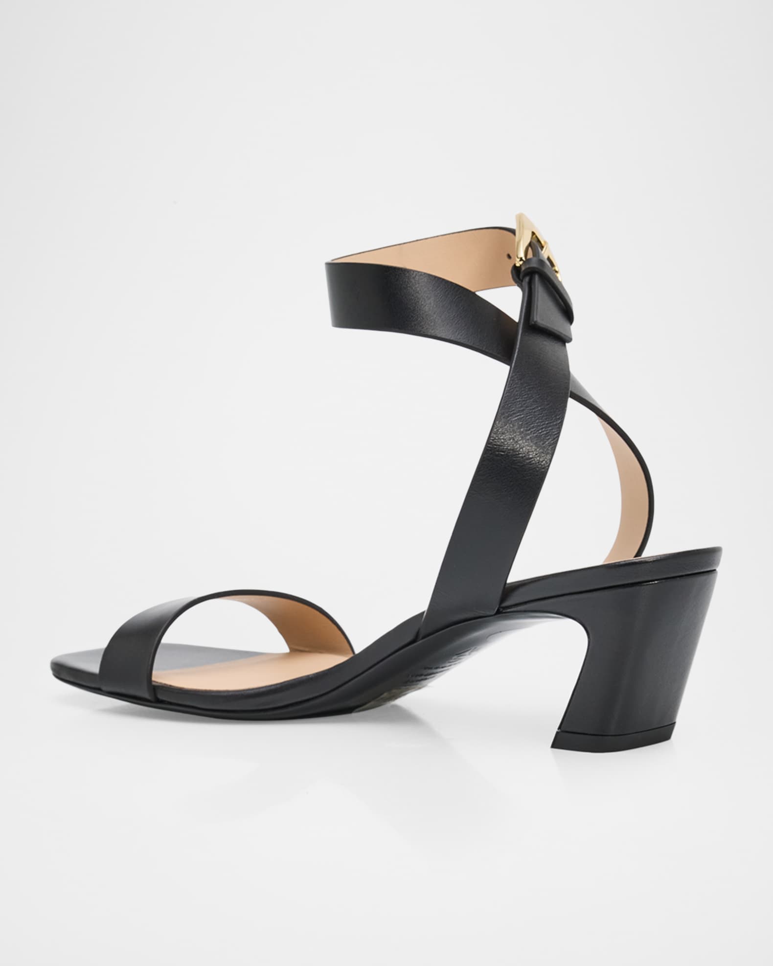 Stuart Weitzman 50mm Sai Leather Ankle-Strap Sandals | Neiman Marcus
