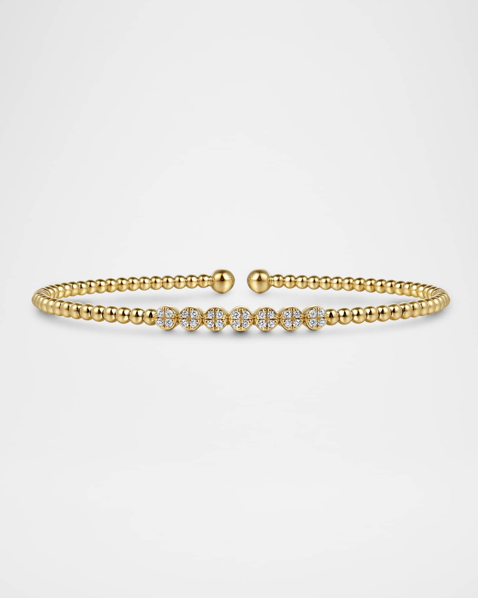 14K Yellow Gold Bujukan Bead and Cluster Diamond Bangle | Neiman Marcus