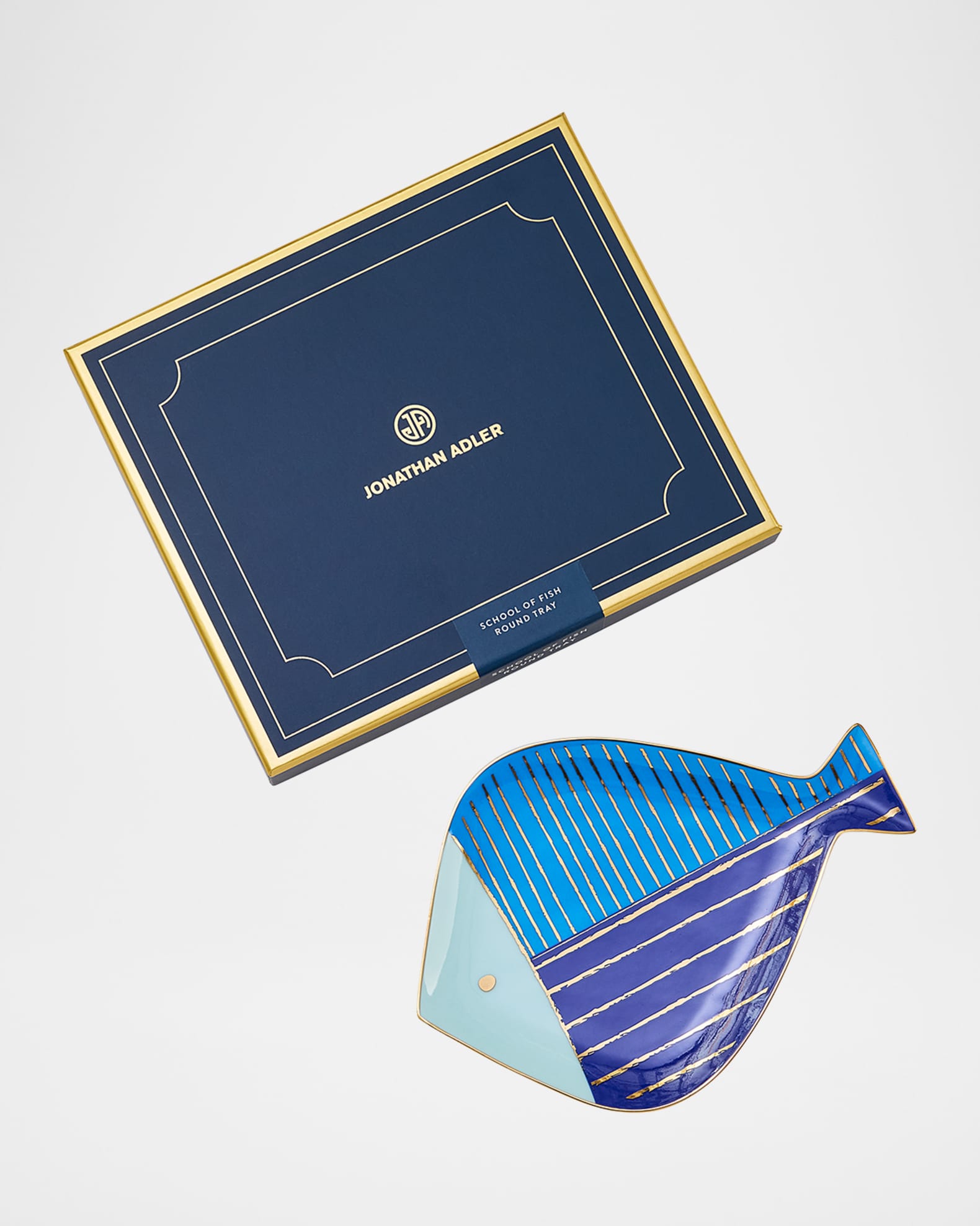 Jonathan Adler School of Fish Round Tray | Neiman Marcus
