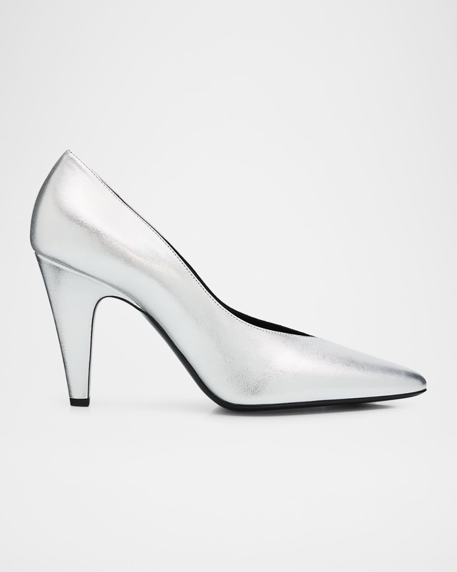 ALAIA 90mm Metallic Leather Pumps | Neiman Marcus