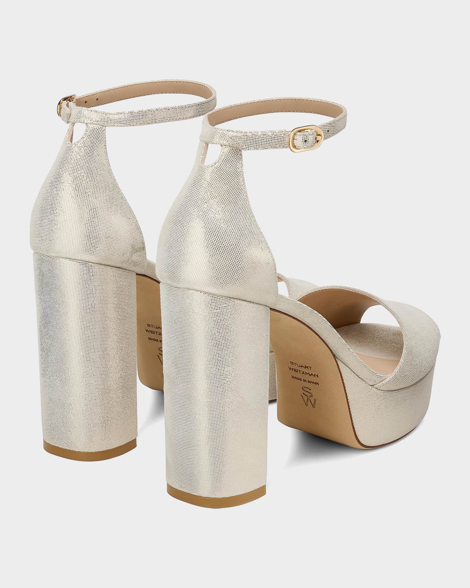 Stuart Weitzman 110mm Sabrina Platform Ankle-Strap Sandals | Neiman Marcus