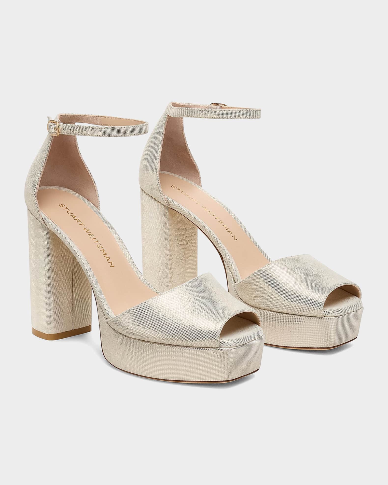 Stuart Weitzman 110mm Sabrina Platform Ankle-Strap Sandals | Neiman Marcus