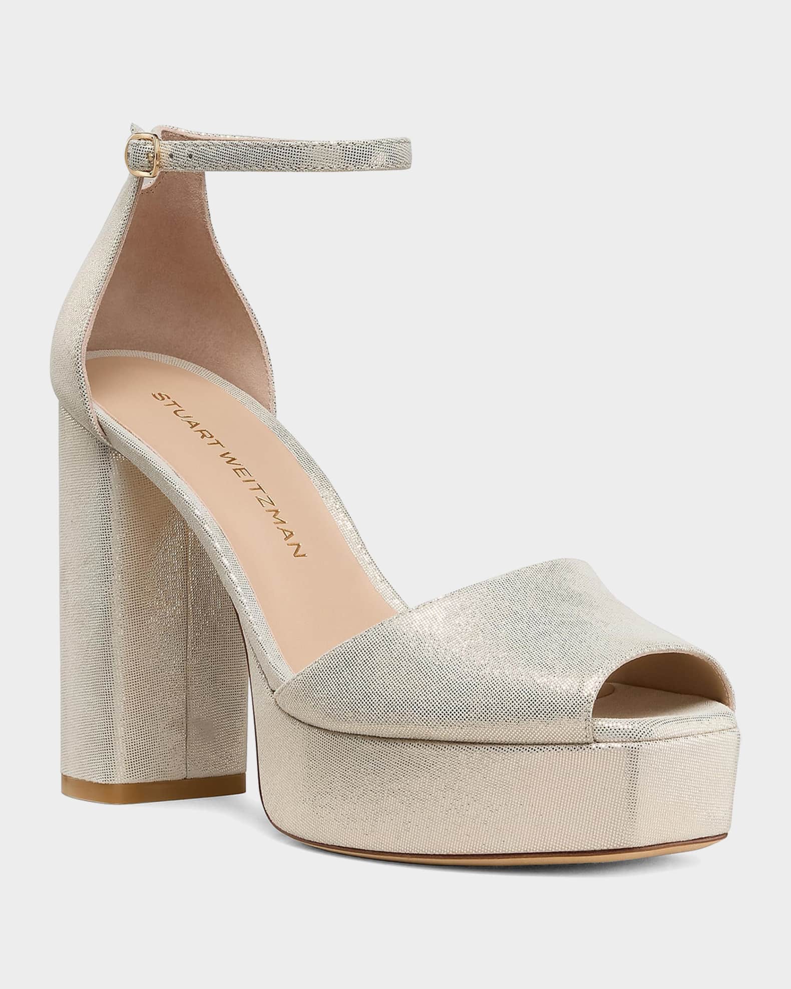 Stuart Weitzman 110mm Sabrina Platform Ankle-Strap Sandals | Neiman Marcus