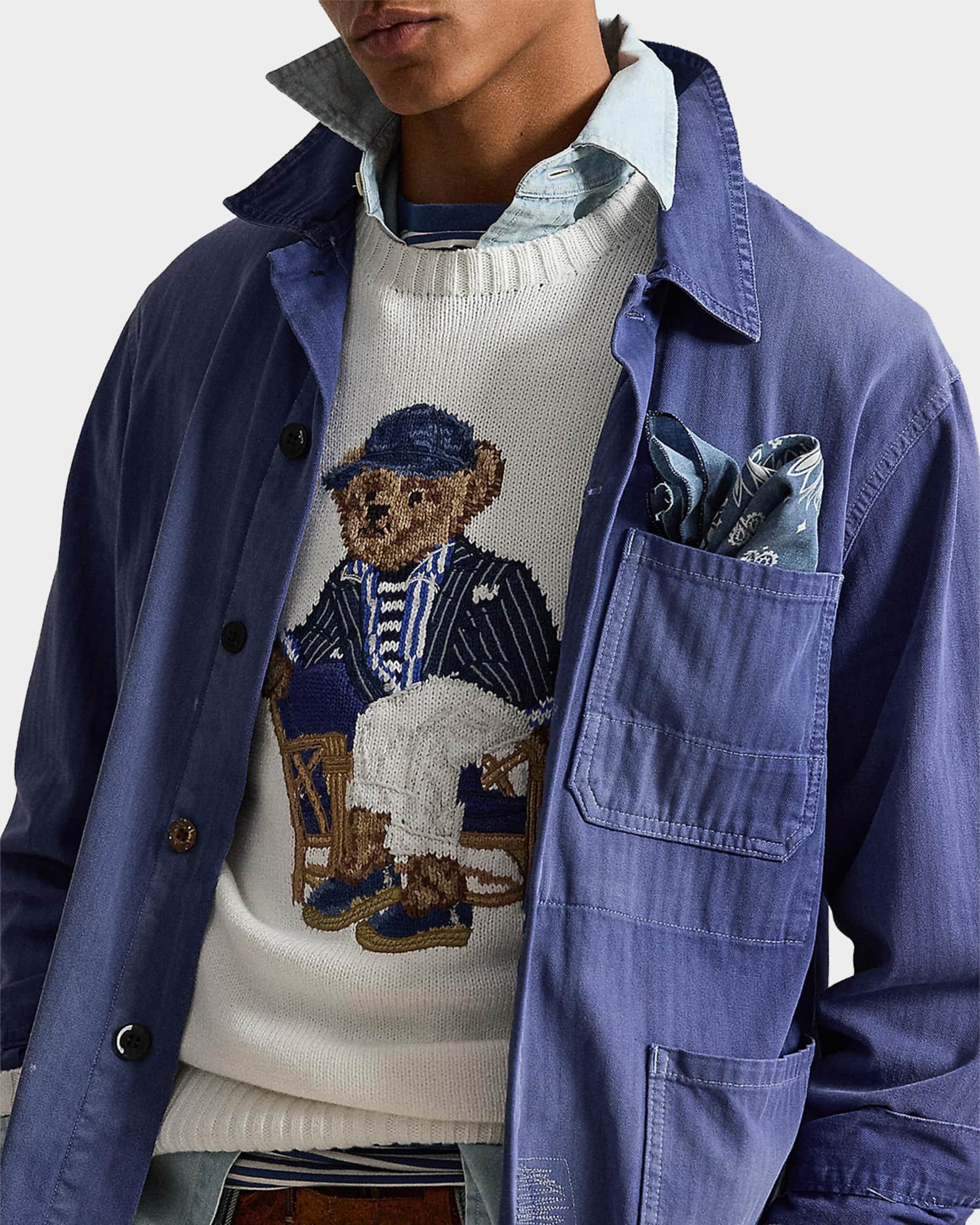Polo Ralph Lauren Men's Cotton Knit Polo Bear Crewneck Sweater | Neiman ...