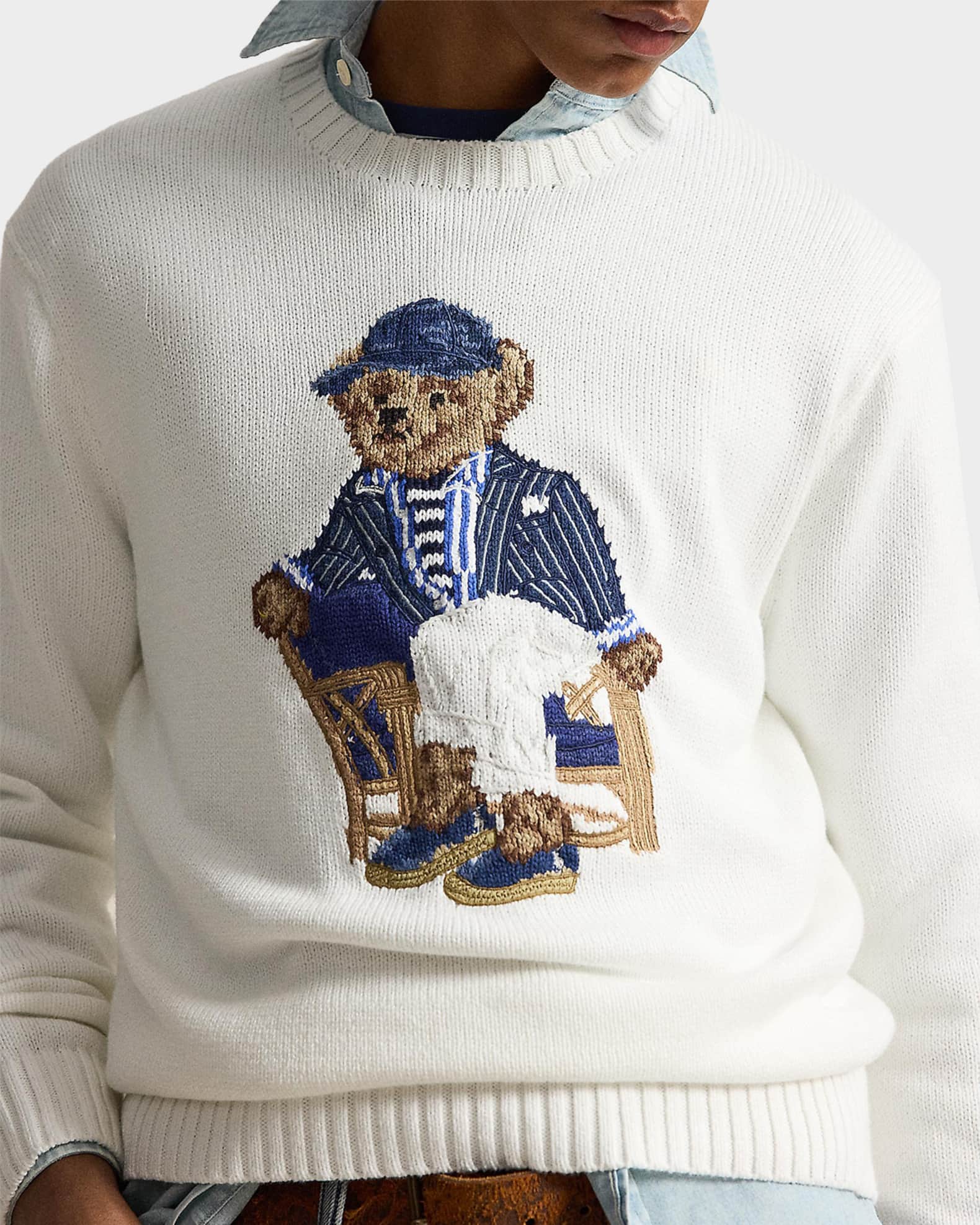 Polo Ralph Lauren Men's Cotton Knit Polo Bear Crewneck Sweater | Neiman ...