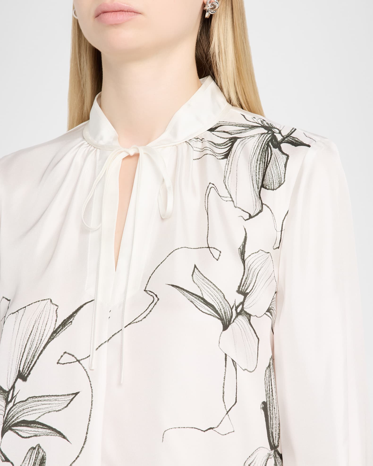 Jason Wu Collection Shadow Floral Silk Blouse | Neiman Marcus