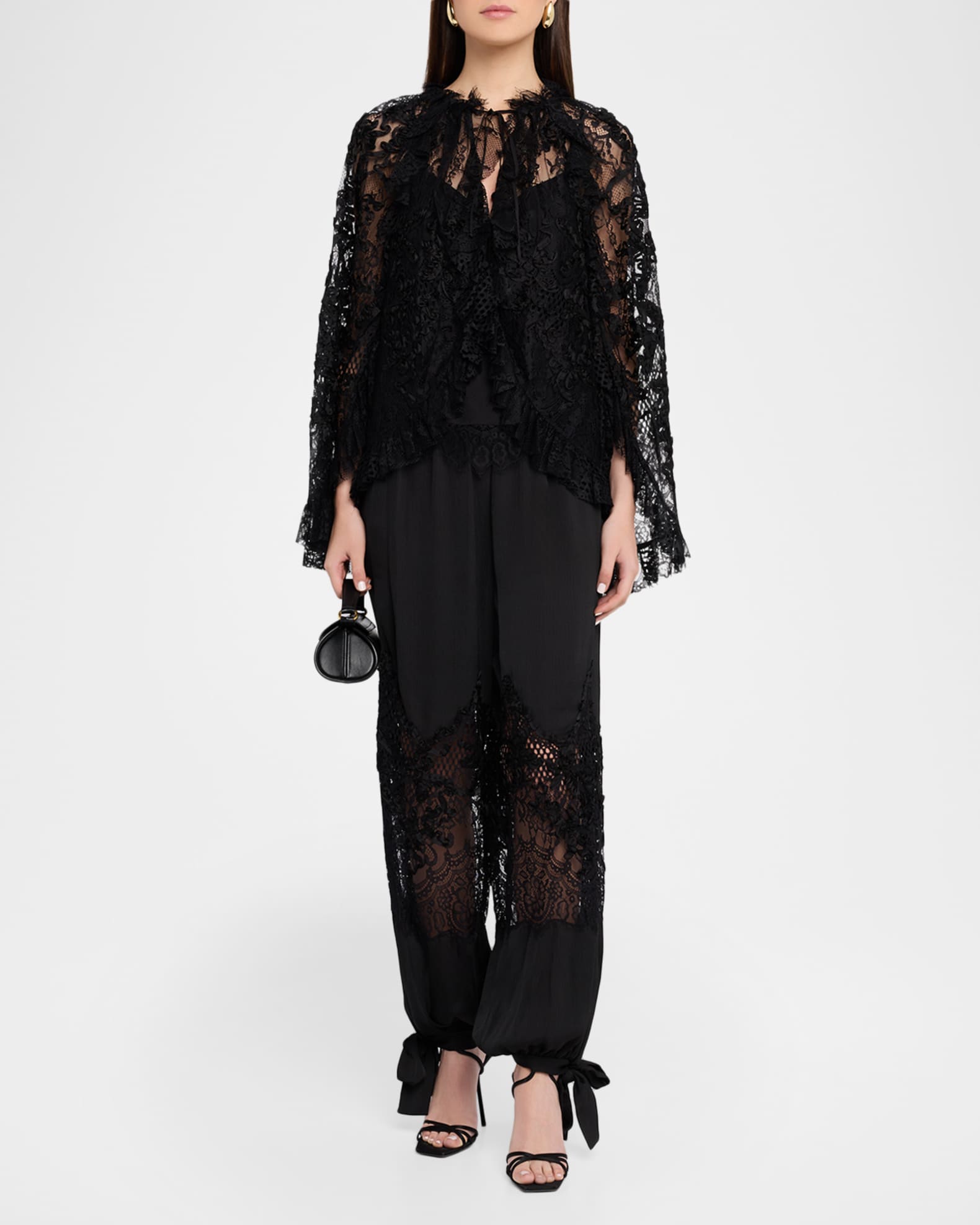 Kobi Halperin Corrine Lace-Inset Balloon Pants | Neiman Marcus