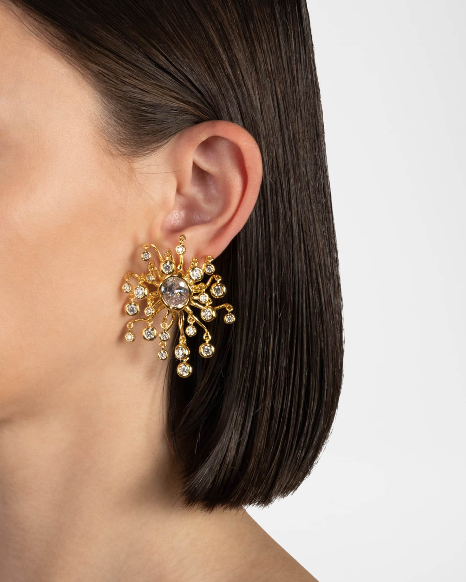 Alexis Bittar Asterales Modernist Clip Earrings | Neiman Marcus