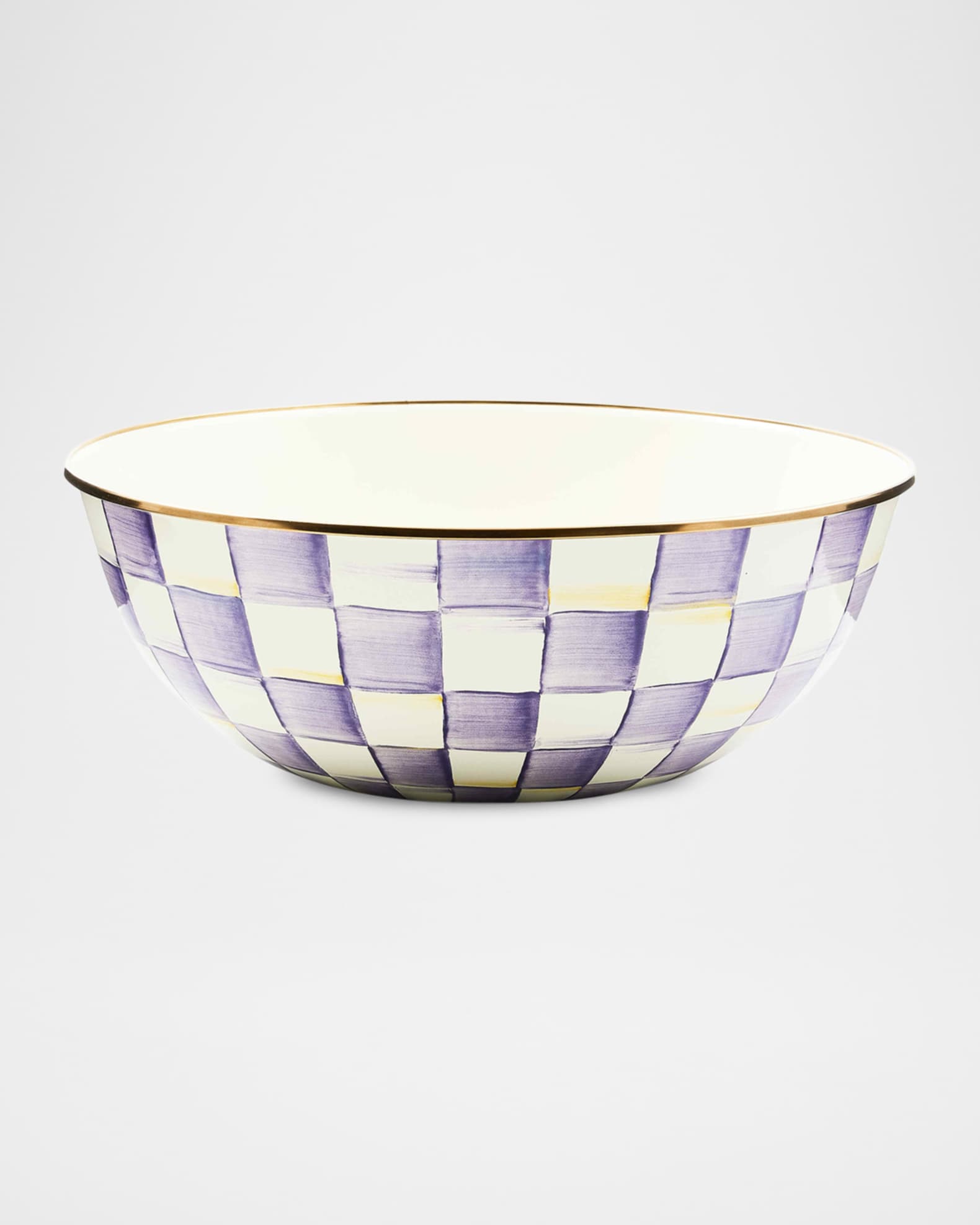 MacKenzie-Childs Violet Check Extra-Large Everyday Bowl | Neiman Marcus