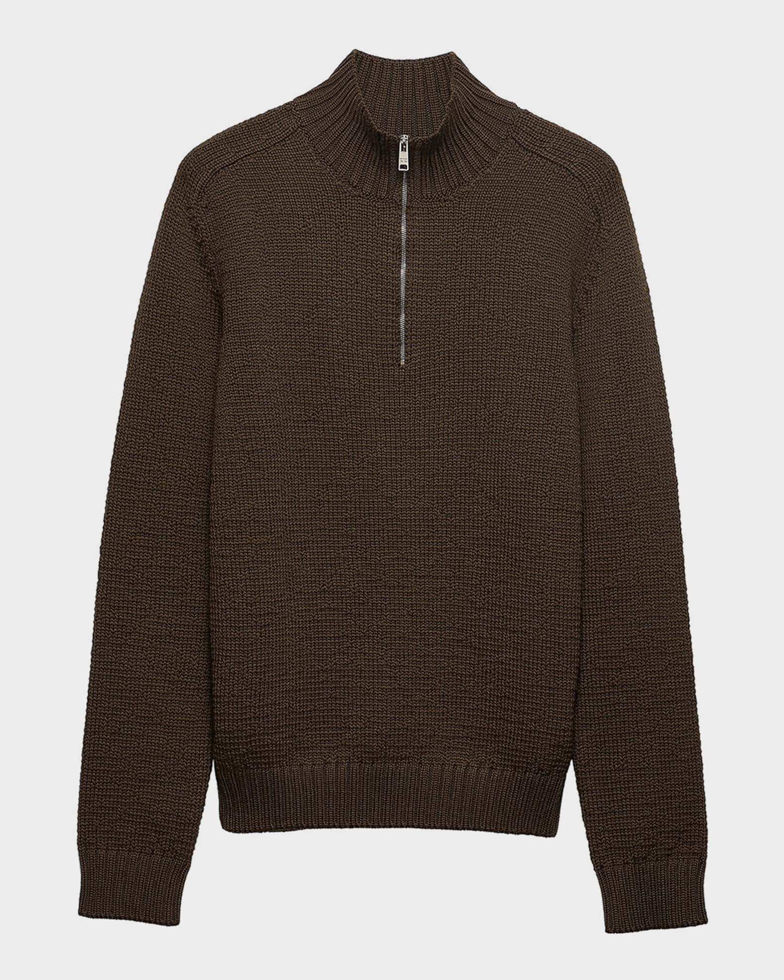 Prada Men's Wool Turtleneck Half-Zip Henley Sweater | Neiman Marcus