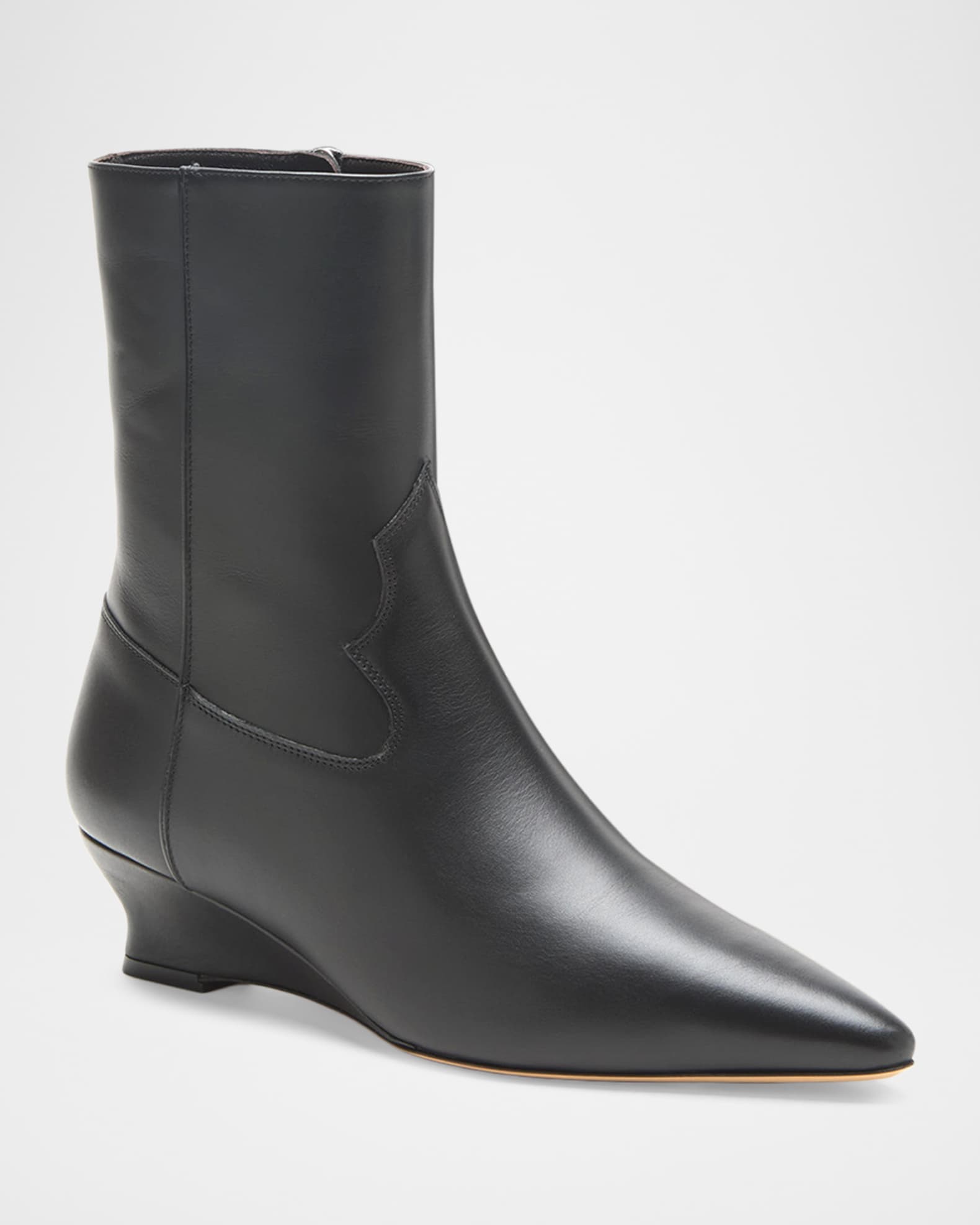 Le Monde Beryl 40mm Camille Leather Wedge Ankle Boots | Neiman Marcus