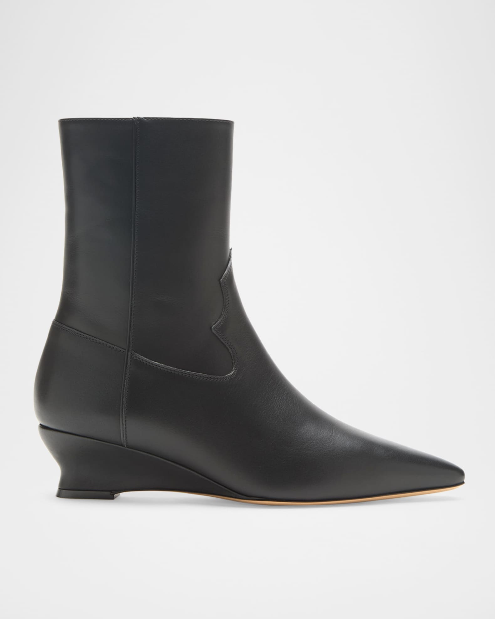 Le Monde Beryl 40mm Camille Leather Wedge Ankle Boots | Neiman Marcus
