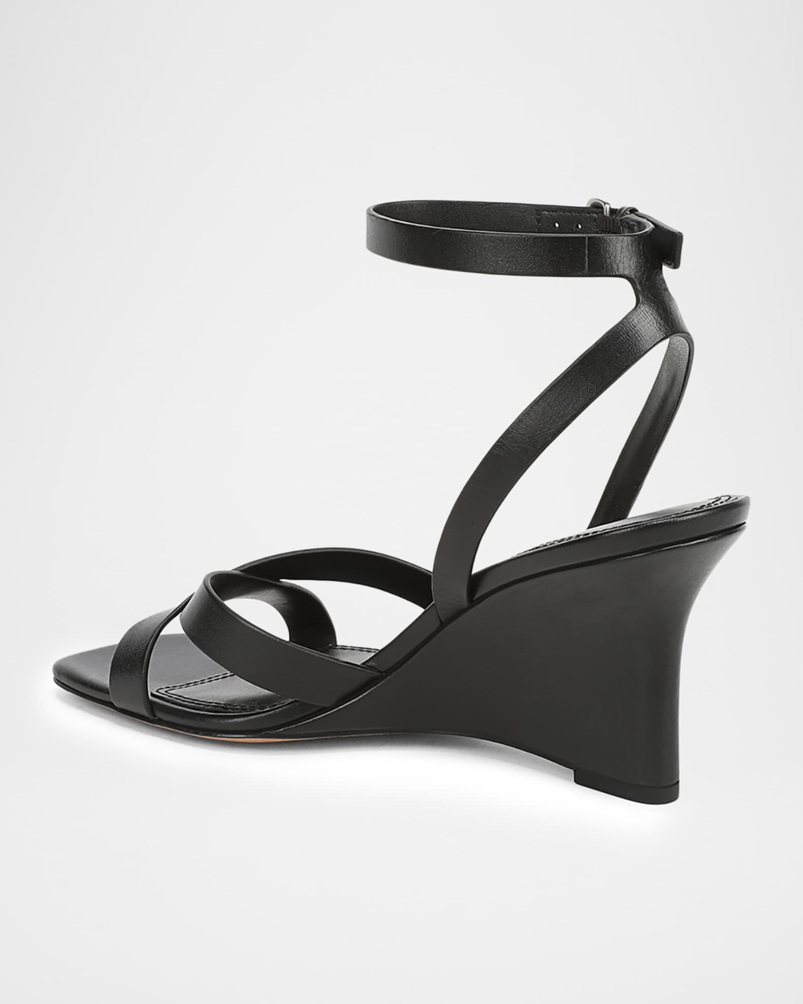Vince 75mm Parma Leather Wedge Sandals | Neiman Marcus