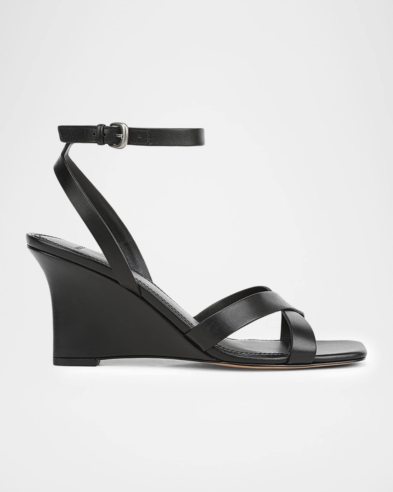 Vince 75mm Parma Leather Wedge Sandals | Neiman Marcus