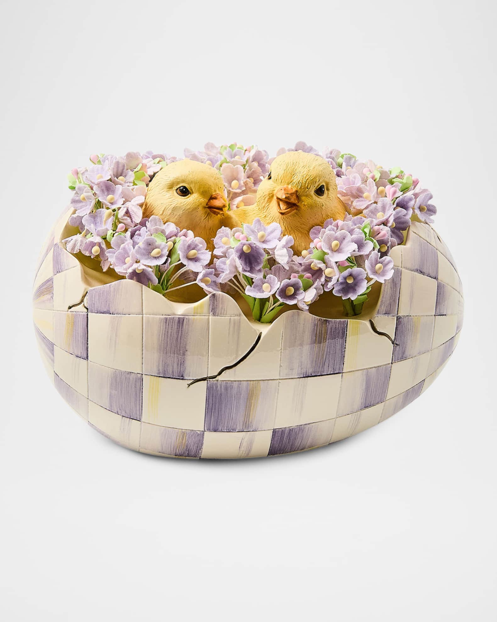 MacKenzie-Childs Violet Check Peekaboo Easter Egg | Neiman Marcus
