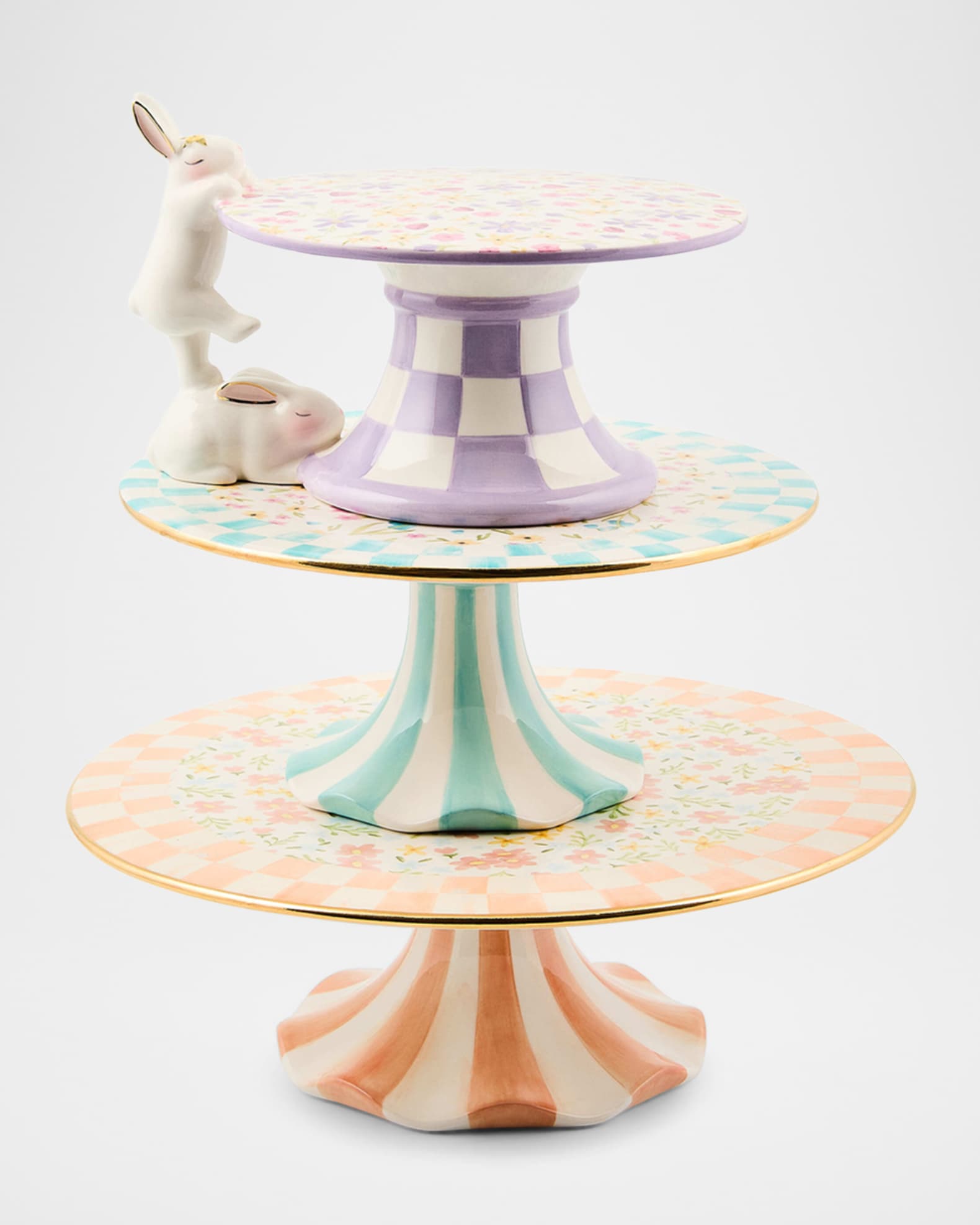 MacKenzie-Childs Posie Patch Ceramic Dessert Plates, Set of 4 | Neiman ...