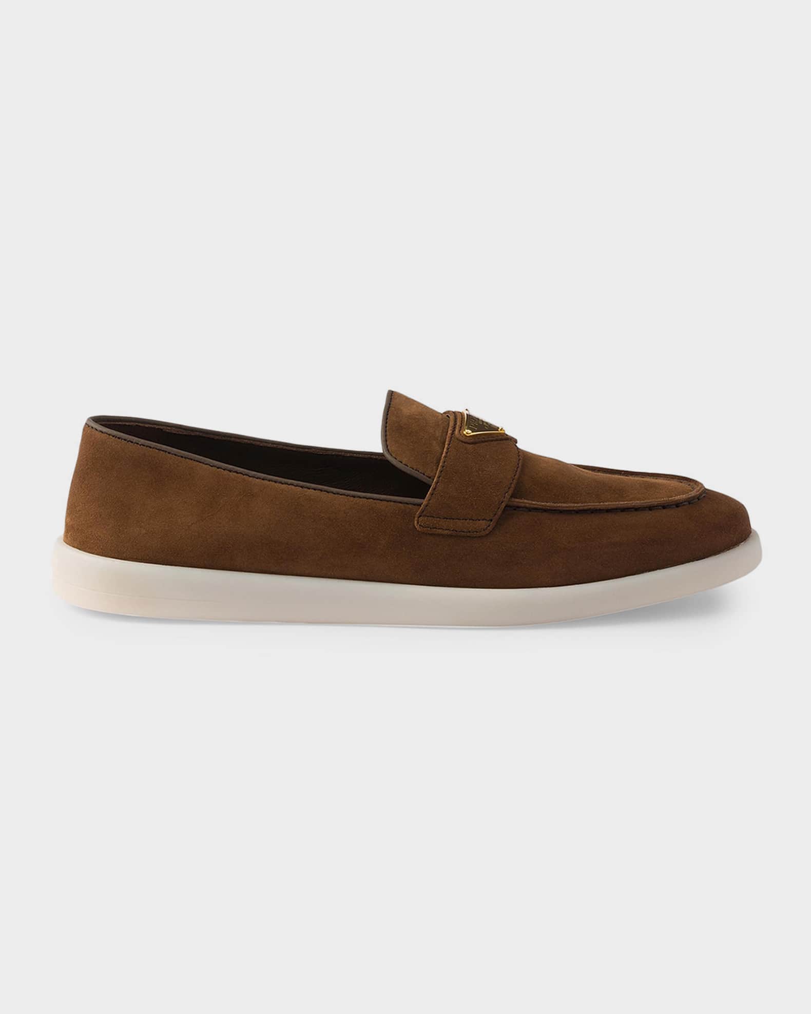 Prada Suede Apron-Toe Loafers | Neiman Marcus