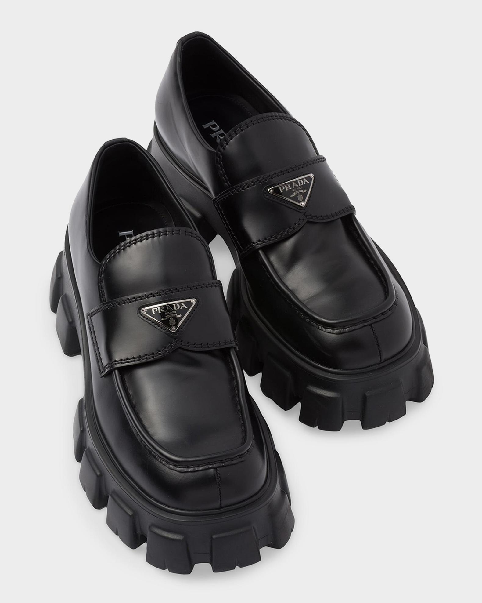 Brushed Leather Monolith Loafers