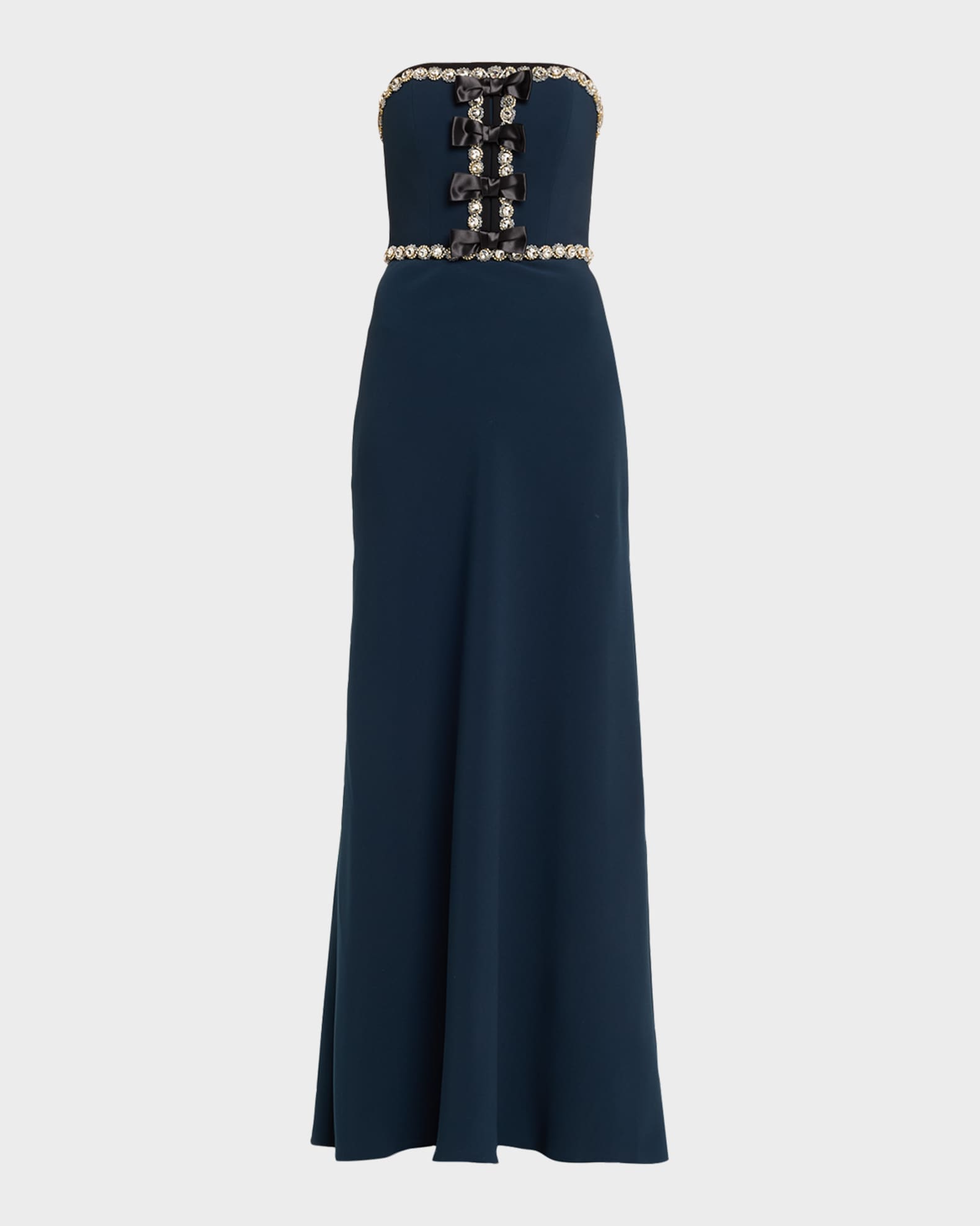 Jenny Packham Tandy Bow Embellished Strapless Gown | Neiman Marcus