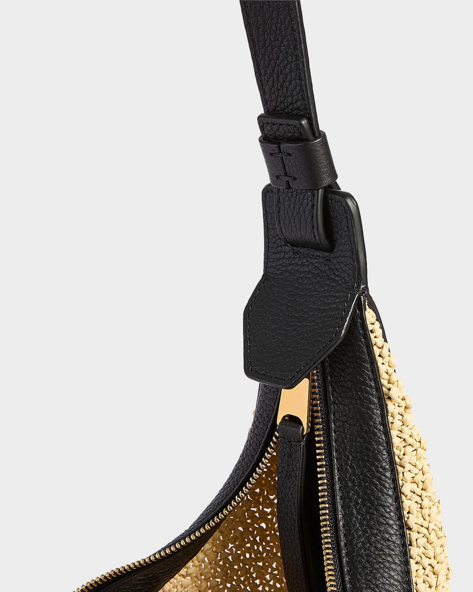 Khaite Augustina Small Raffia & Leather Crossbody Bag | Neiman Marcus