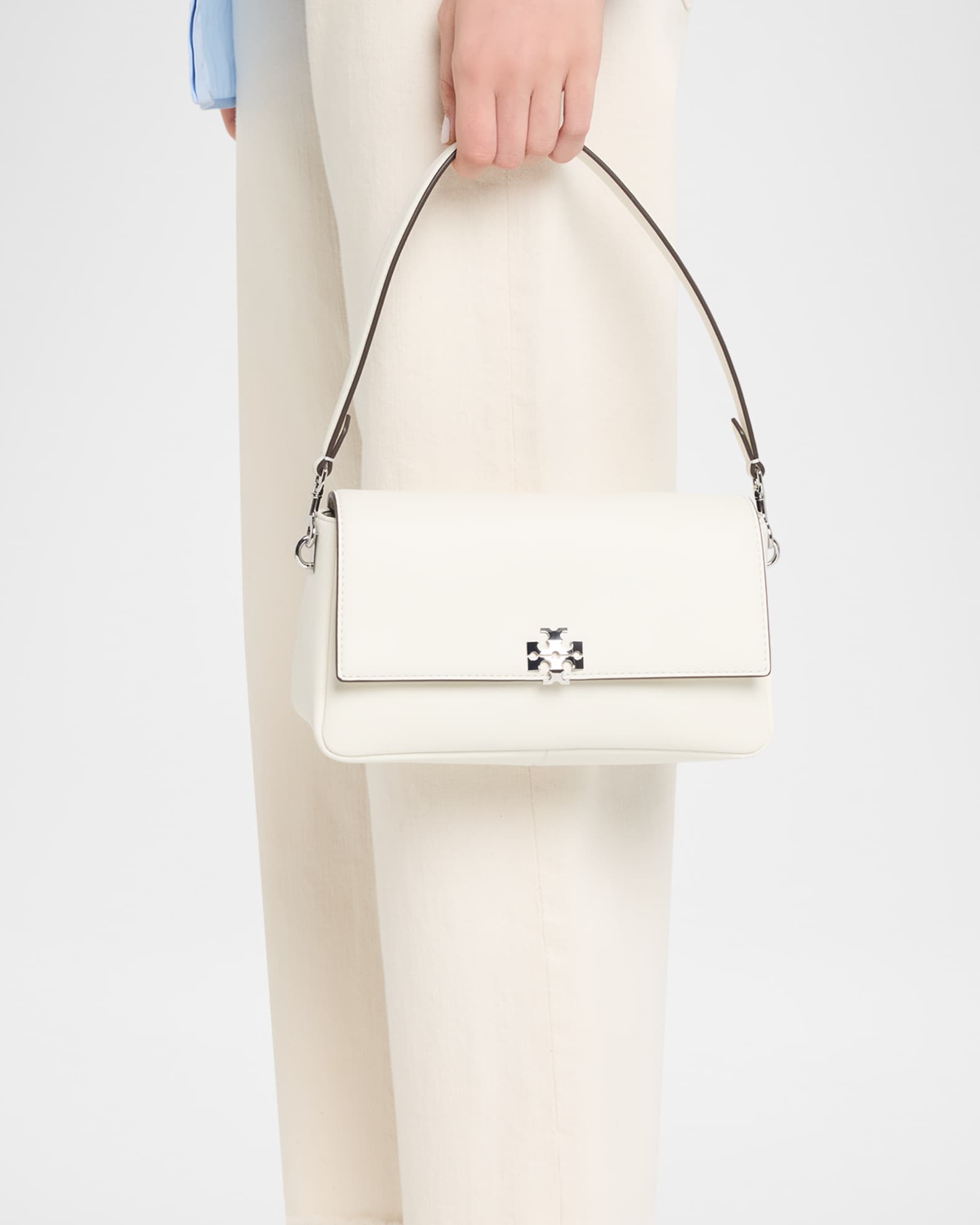 Tory Burch Charlie Small Leather Shoulder Bag | Neiman Marcus