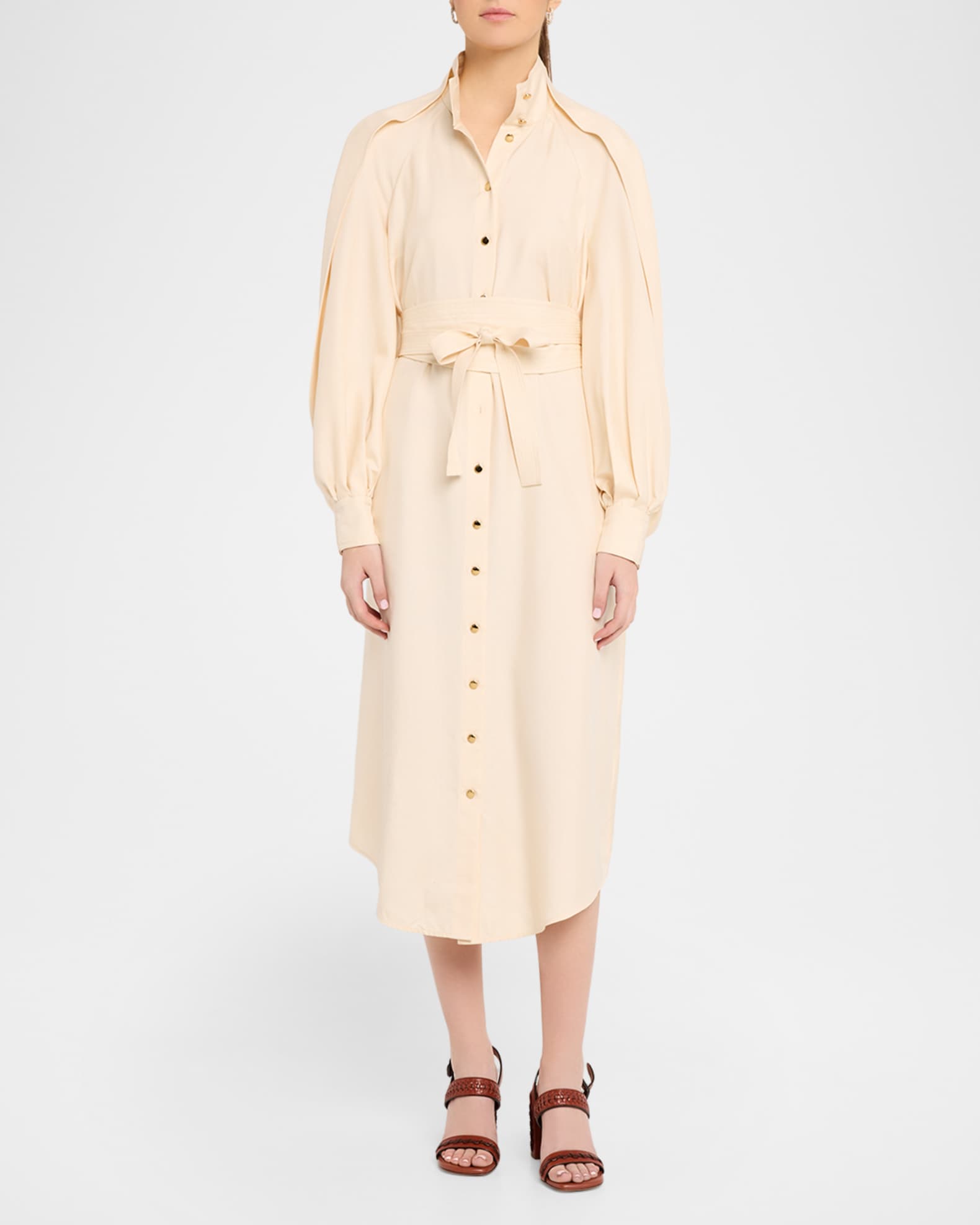 Zimmermann Luna Obi Silk Midi Dress | Neiman Marcus