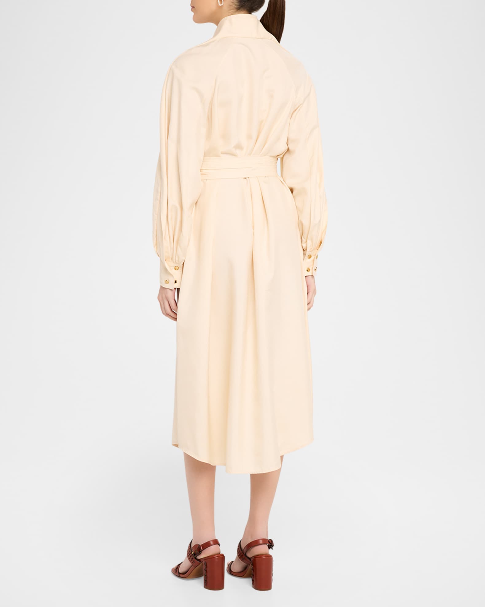 Zimmermann Luna Obi Silk Midi Dress | Neiman Marcus