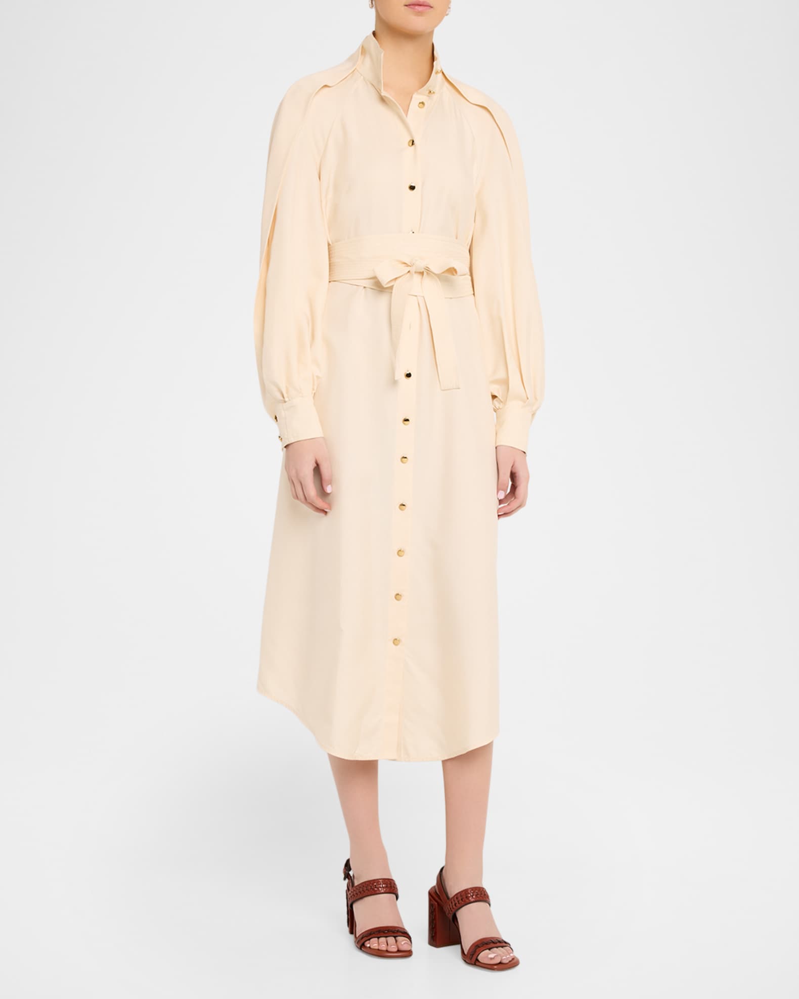 Zimmermann Luna Obi Silk Midi Dress | Neiman Marcus