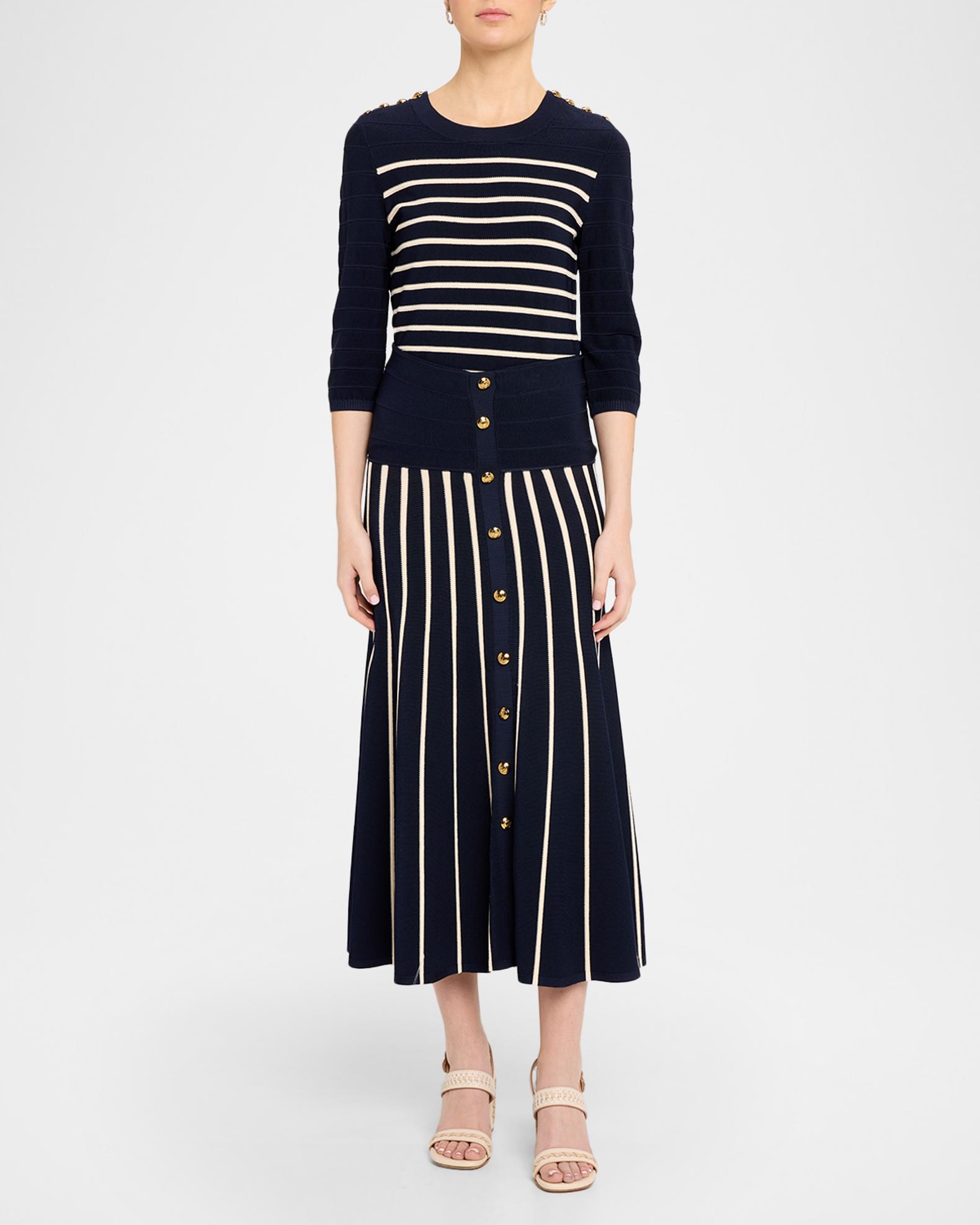 Zimmermann Luna Striped Crewneck Sweater | Neiman Marcus