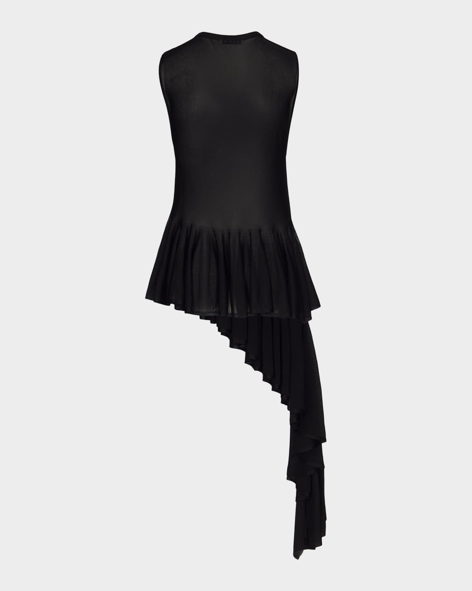 ALAIA Asymmetric Godet Sleeveless Top | Neiman Marcus