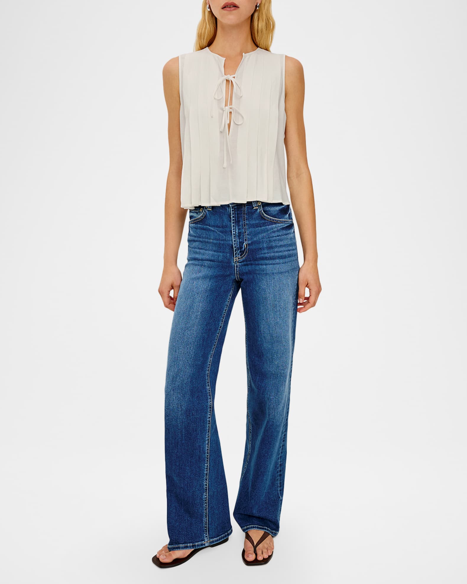 Rails Aja Pleated Sleeveless Top | Neiman Marcus