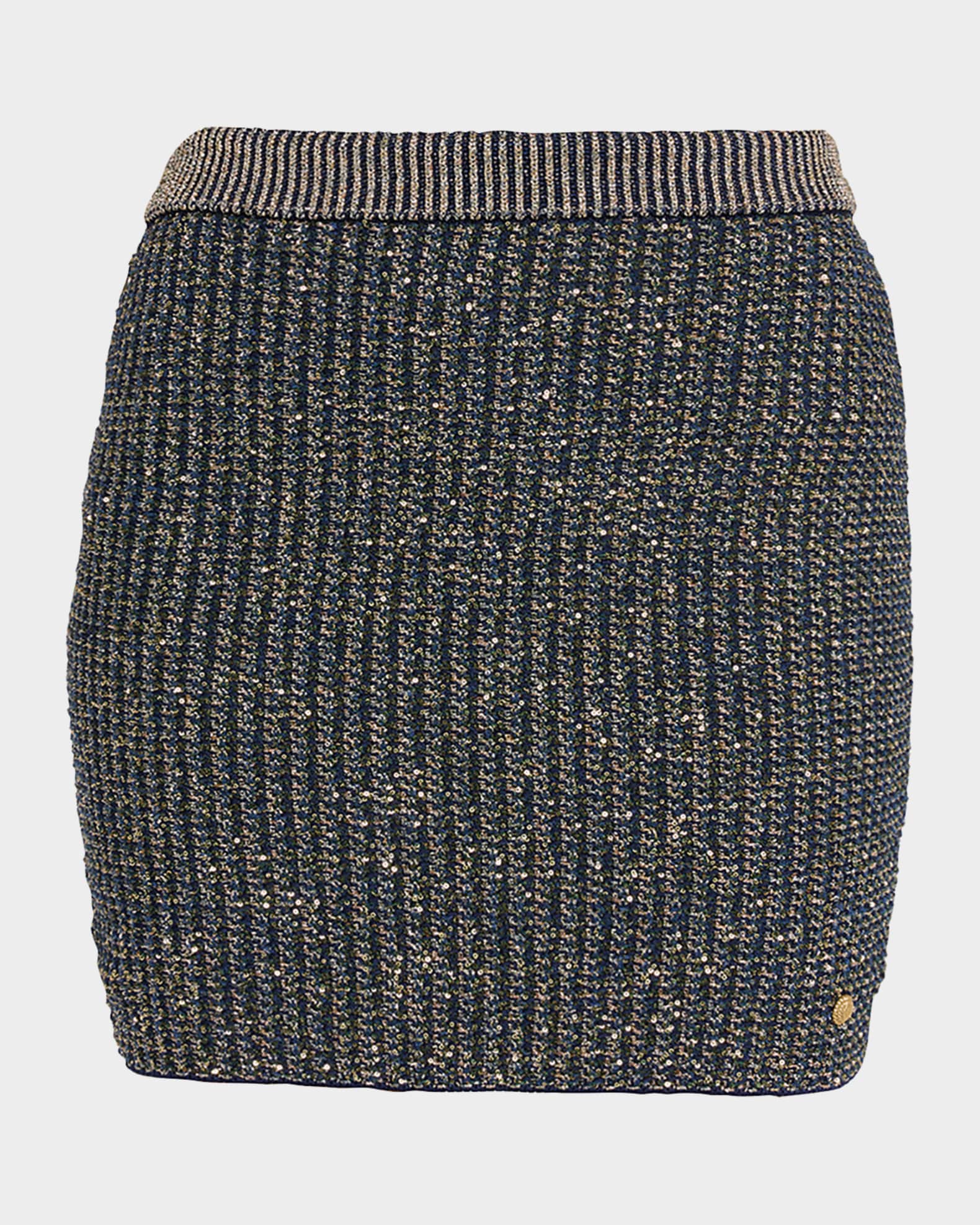Balmain Glittered Tweed Mini Pencil Skirt | Neiman Marcus