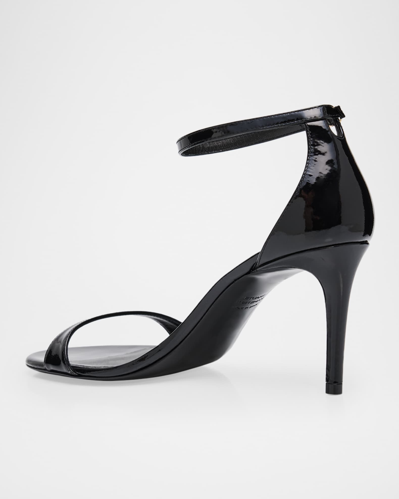 Stuart Weitzman 75mm Nudist II Patent Leather Sandals | Neiman Marcus