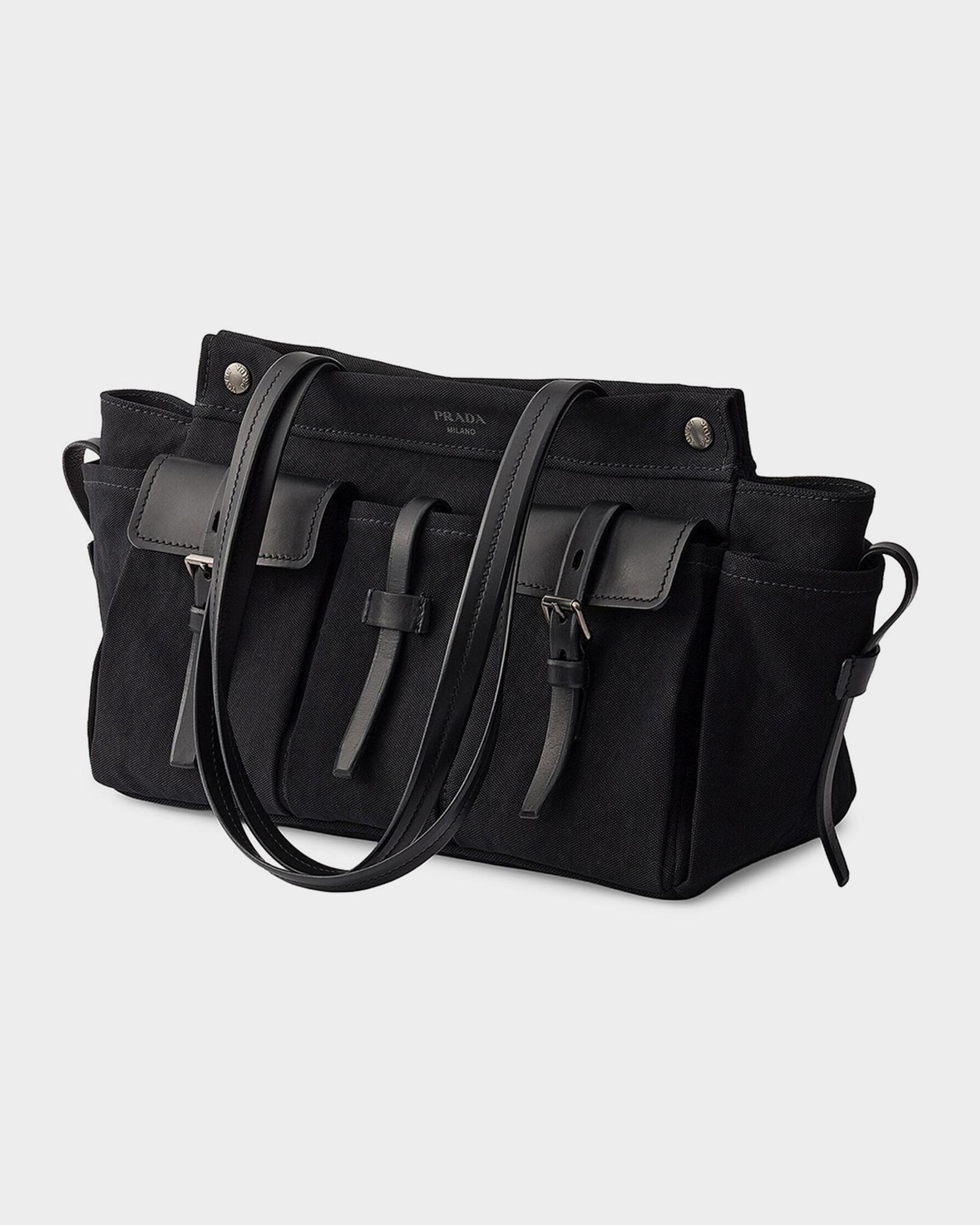 Prada Route Large Canvas and Leather Tote Bag | Neiman Marcus
