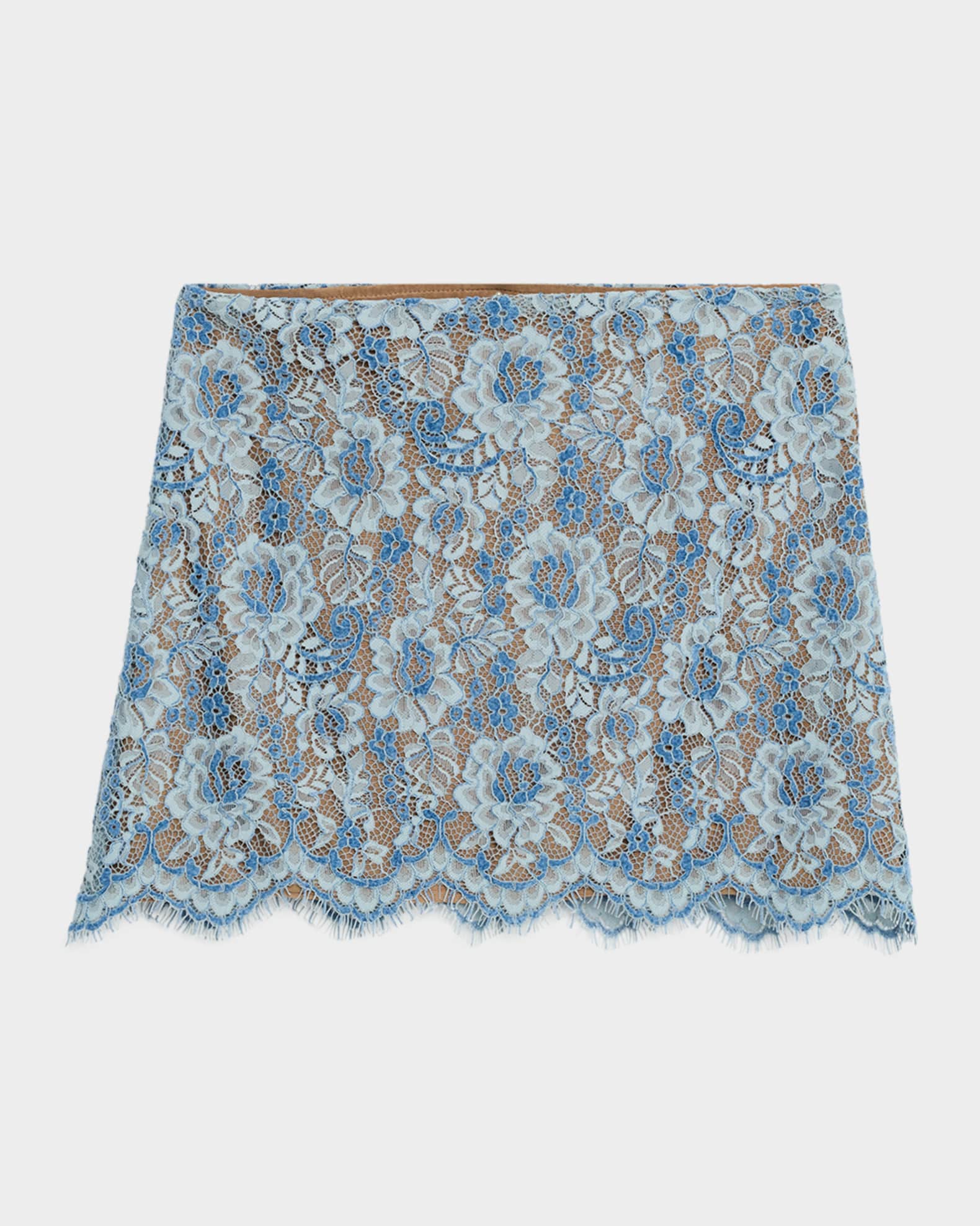 JBQ Adrienne Floral Lace Mini Skirt | Neiman Marcus
