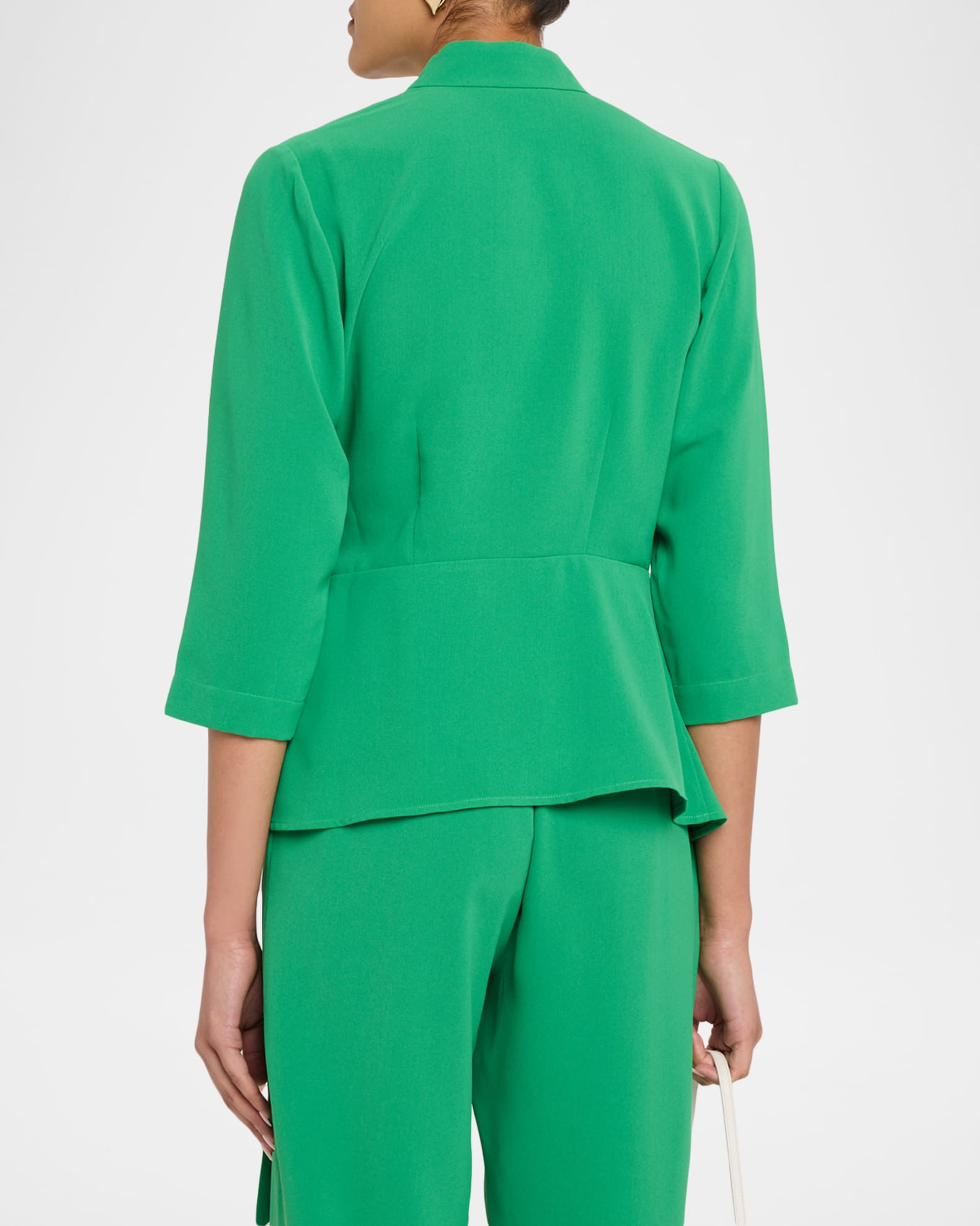 Misook Wrap-Front Crepe De Chine Top | Neiman Marcus