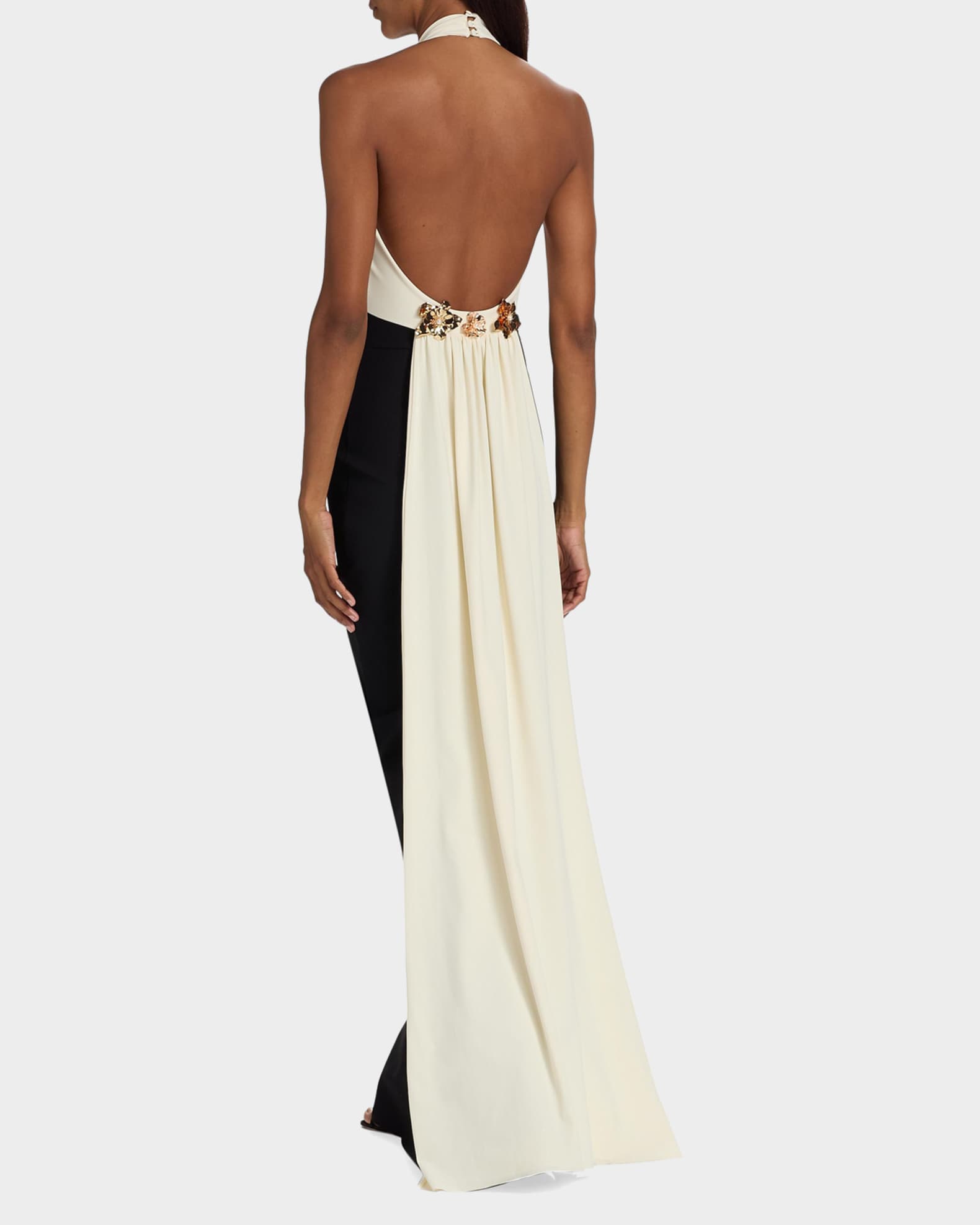 Chiara Boni La Petite Robe Noori Backless Draped Mermaid Gown | Neiman ...