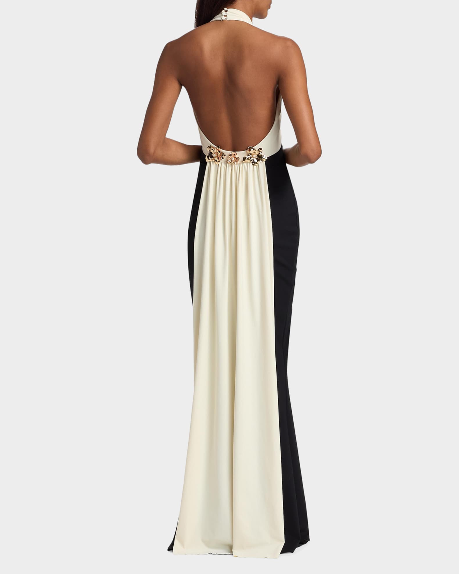 Chiara Boni La Petite Robe Noori Backless Draped Mermaid Gown | Neiman ...