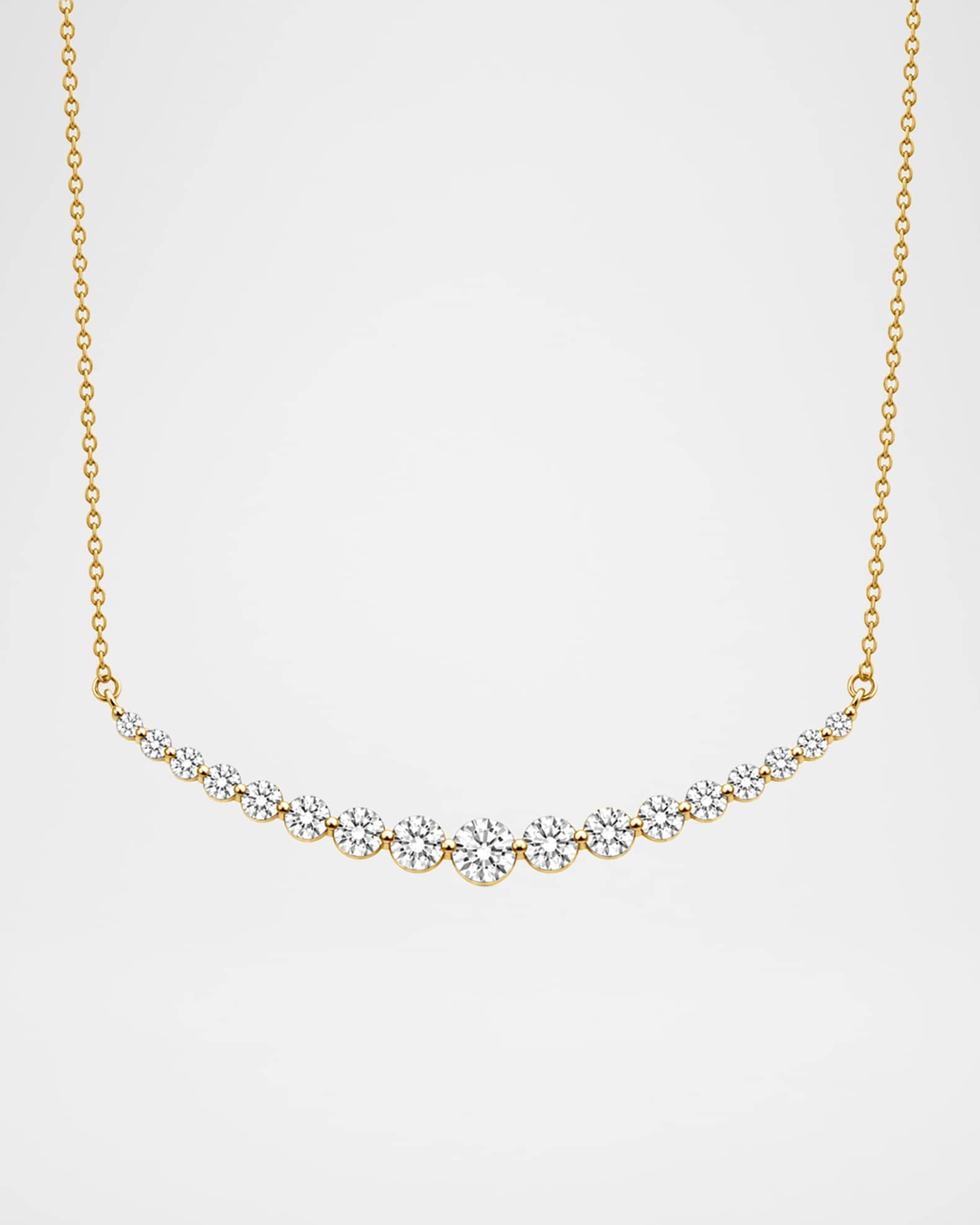 Neiman Marcus Lab-Grown Diamond 18K Yellow Gold Single Prong Smiley Bar ...