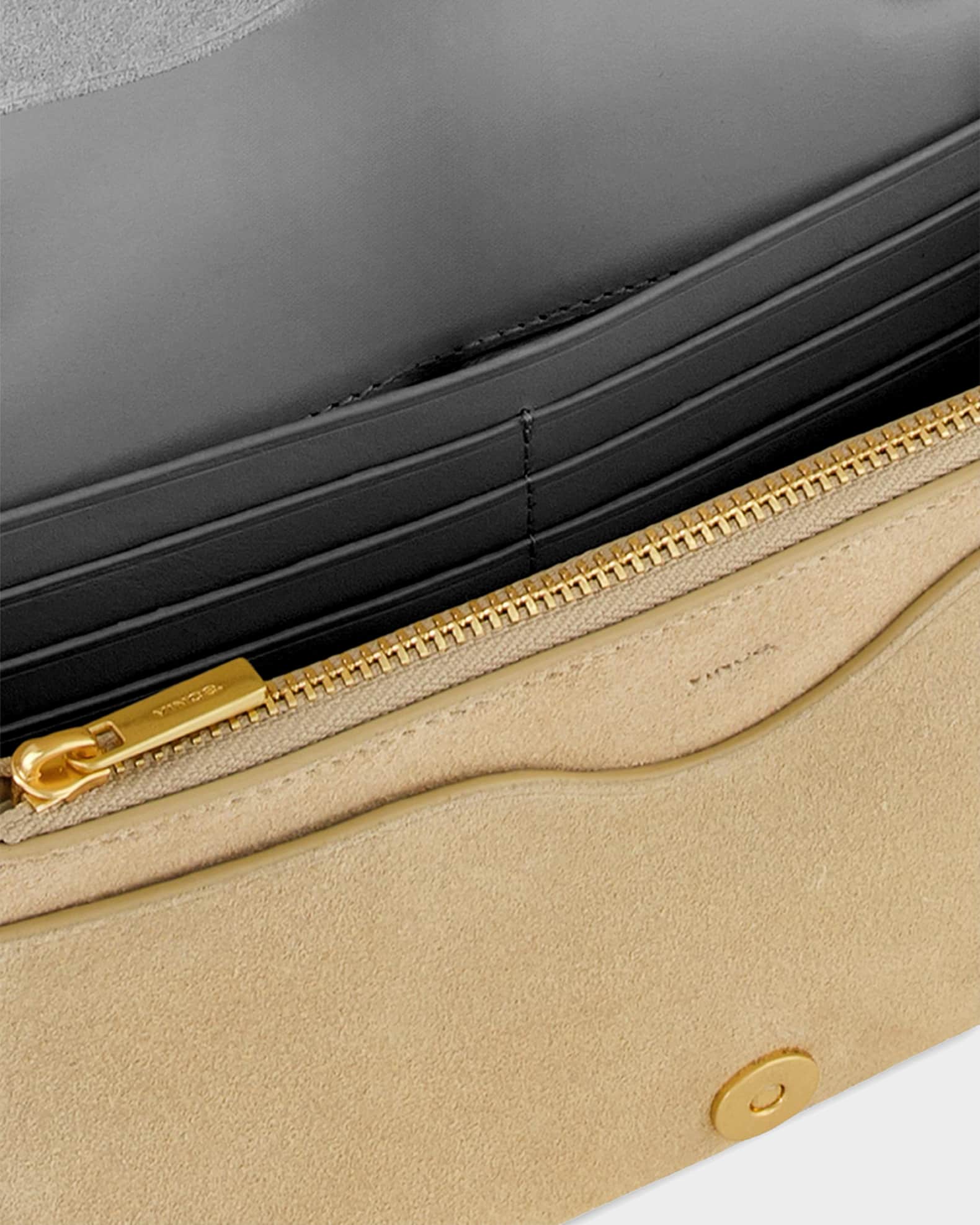 Vince Logo Suede Wallet-On-Strap | Neiman Marcus