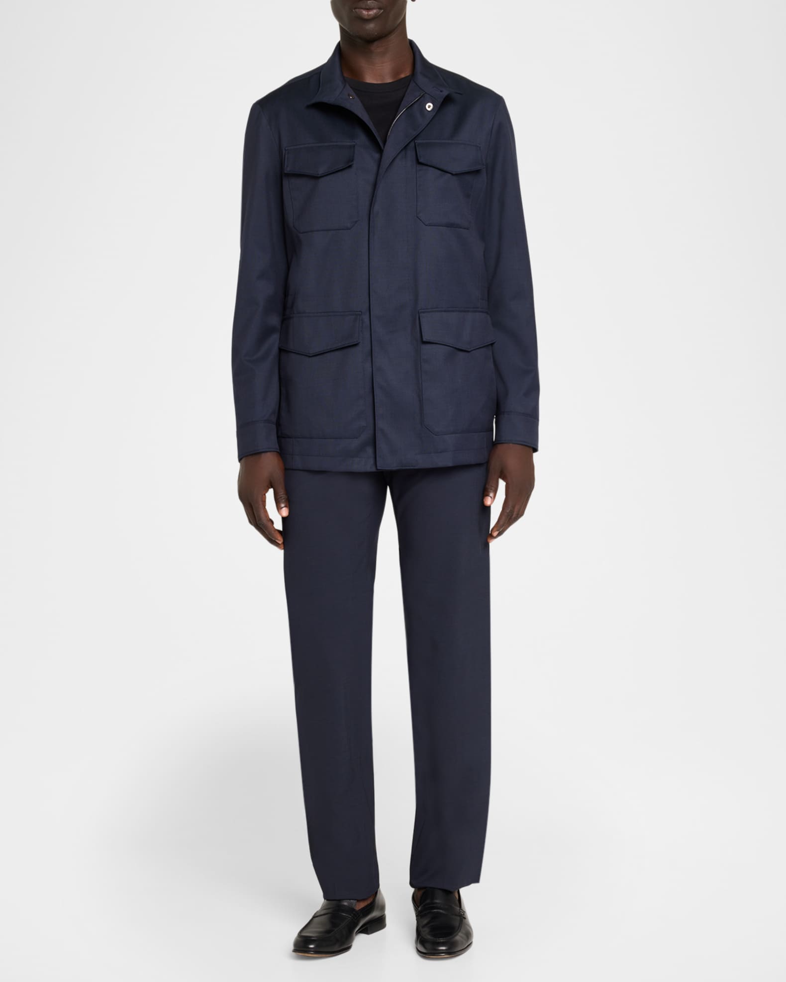 Canali Men's Flap Pocket Full-Zip Field Jacket | Neiman Marcus