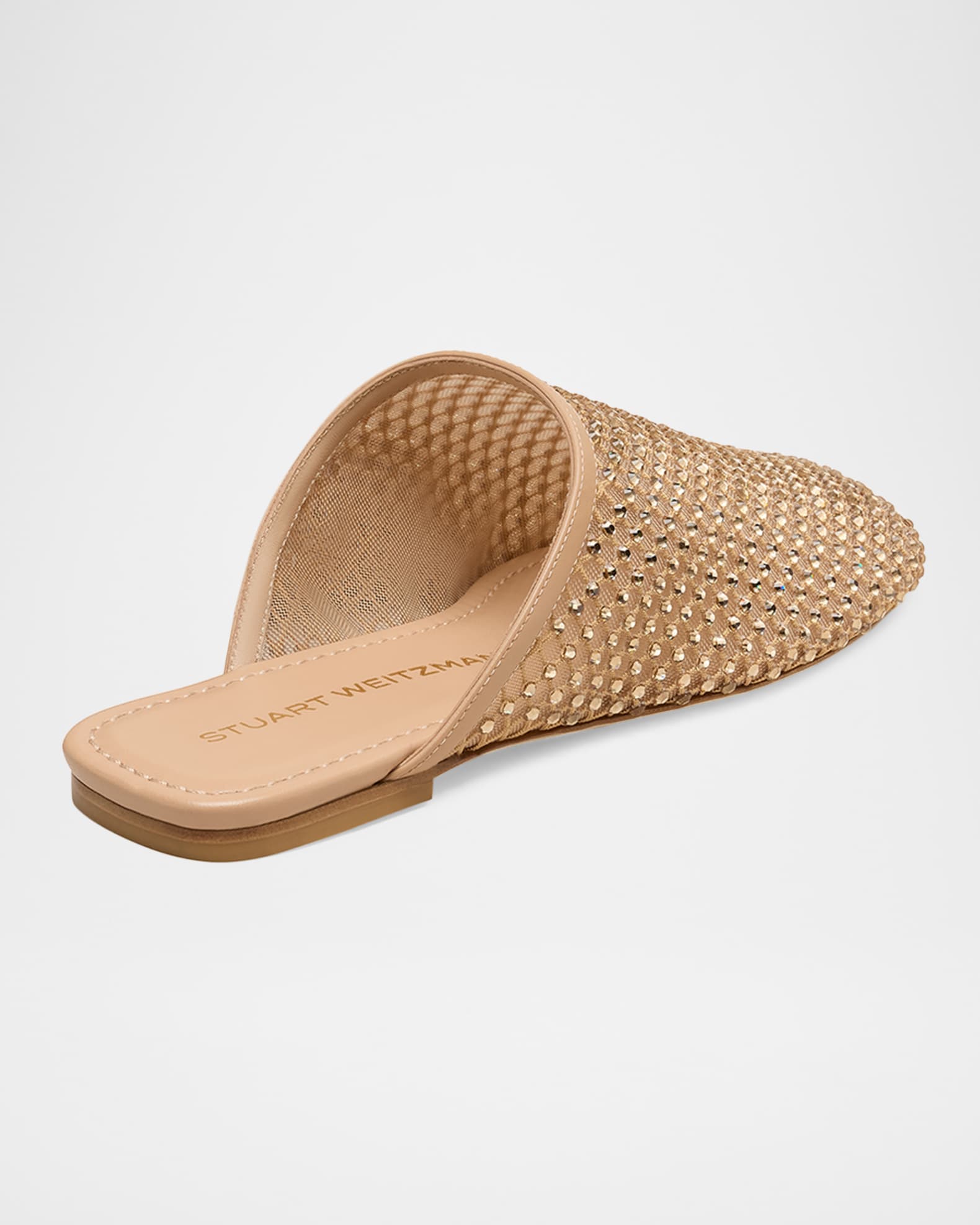 Stuart Weitzman Bareitall Embellished Mesh and Leather Mules | Neiman ...