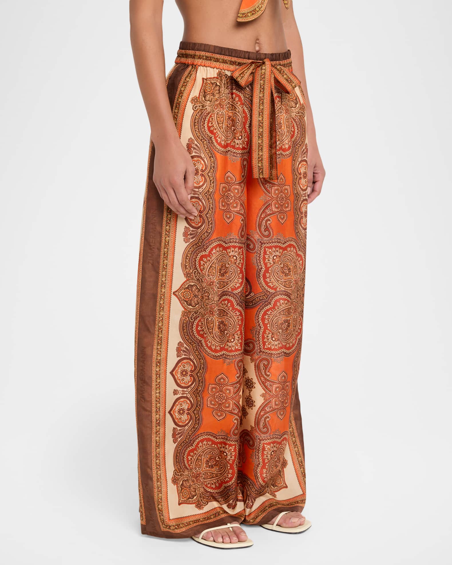 Zimmermann Mahon Relaxed Silk Pants | Neiman Marcus