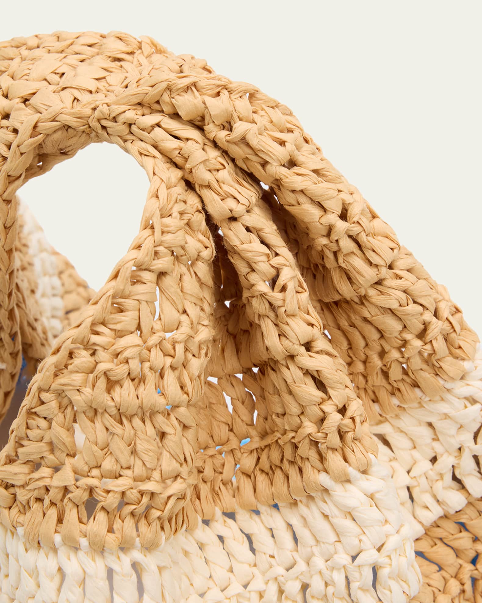 A.L.C. Simone Striped Raffia Top-Handle Bag | Neiman Marcus