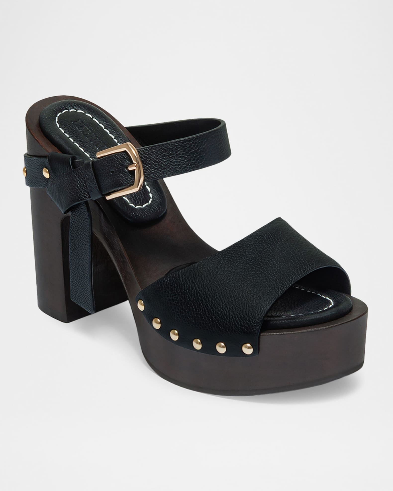 Bernardo 115mm Luxor Leather Platform Clogs | Neiman Marcus