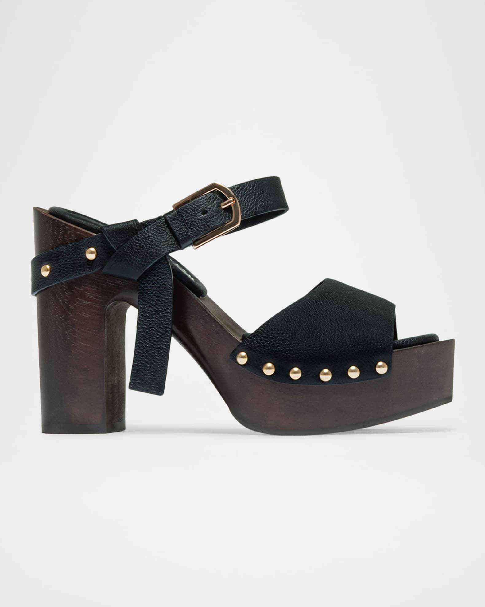 Bernardo 115mm Luxor Leather Platform Clogs | Neiman Marcus
