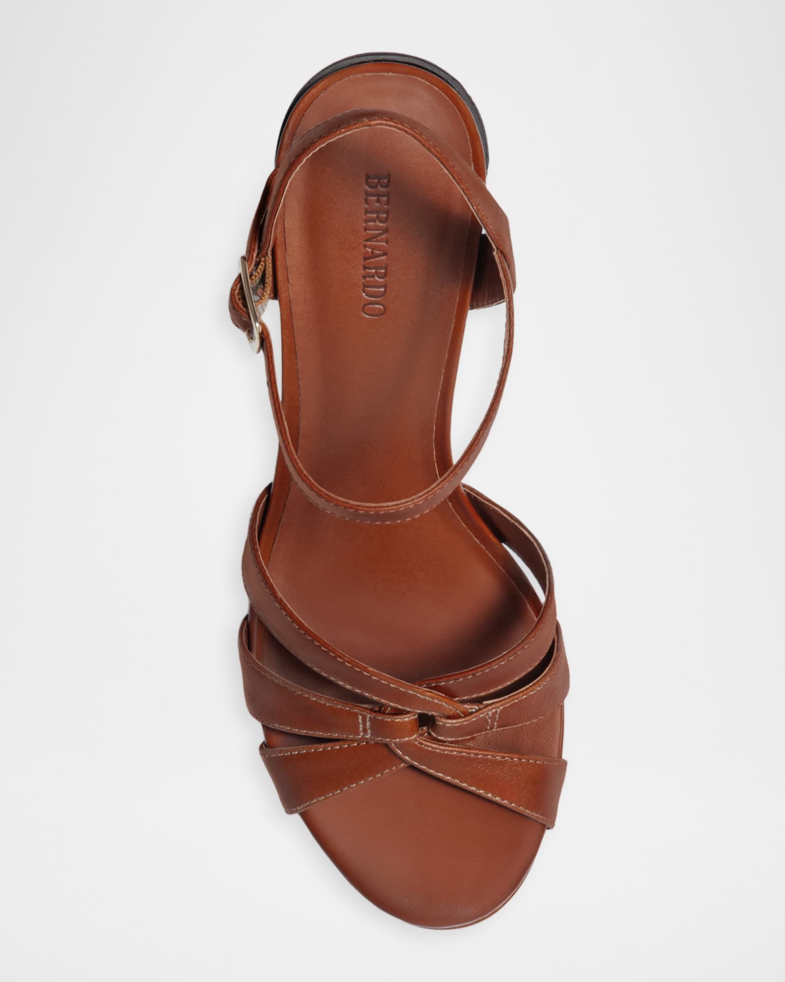 Bernardo 95mm Vittoria Leather Platform Sandals | Neiman Marcus