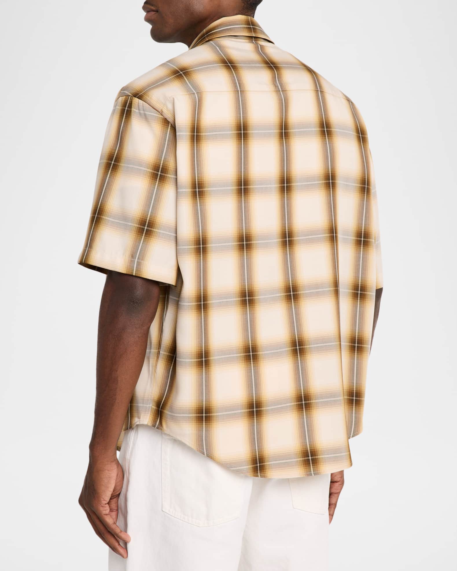 Ami Paris Men's Ami De Coeur Boxy-Fit Plaid Short-Sleeve Shirt | Neiman ...