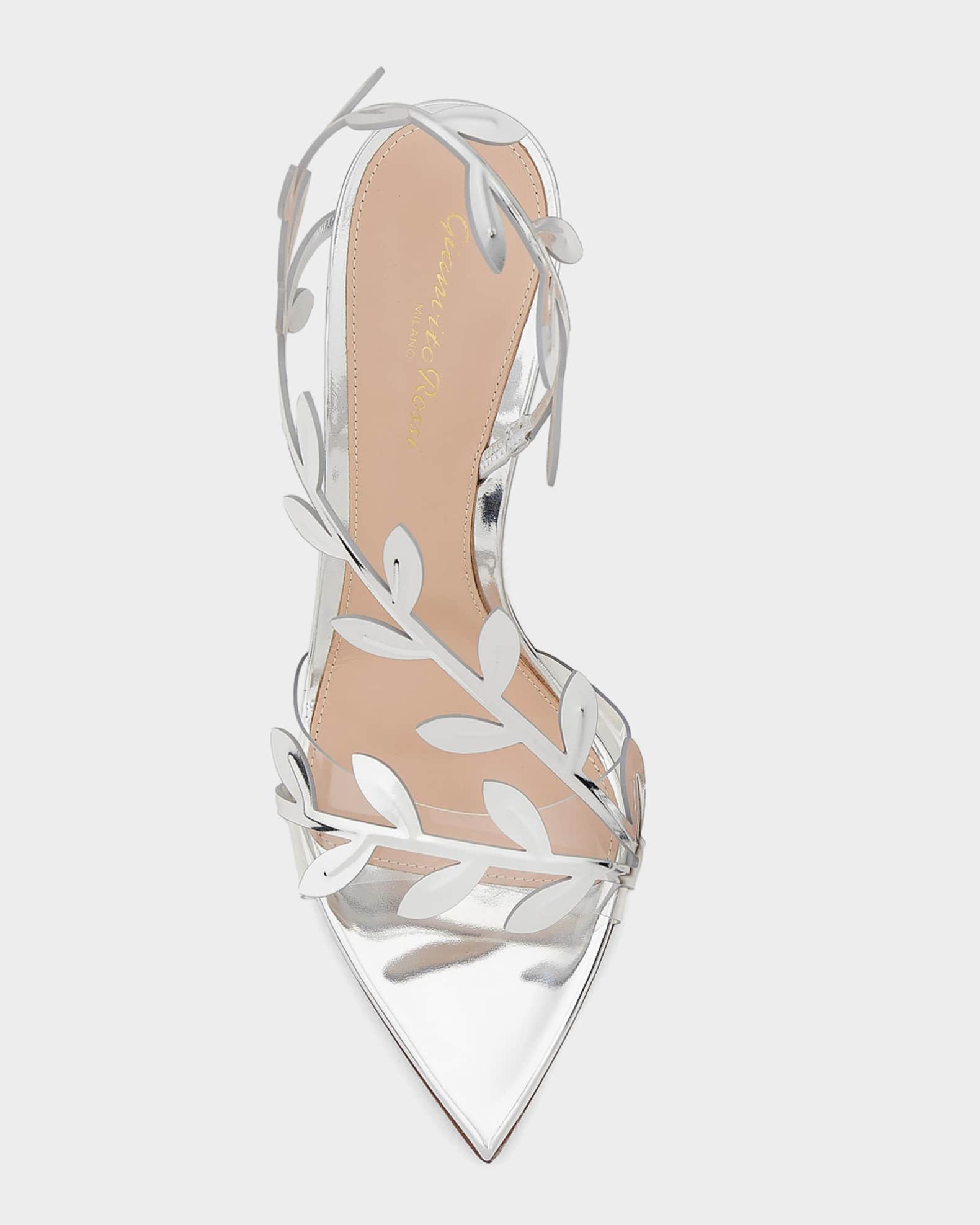 Gianvito Rossi Flavia 105mm Branch Slingback Sandals | Neiman Marcus
