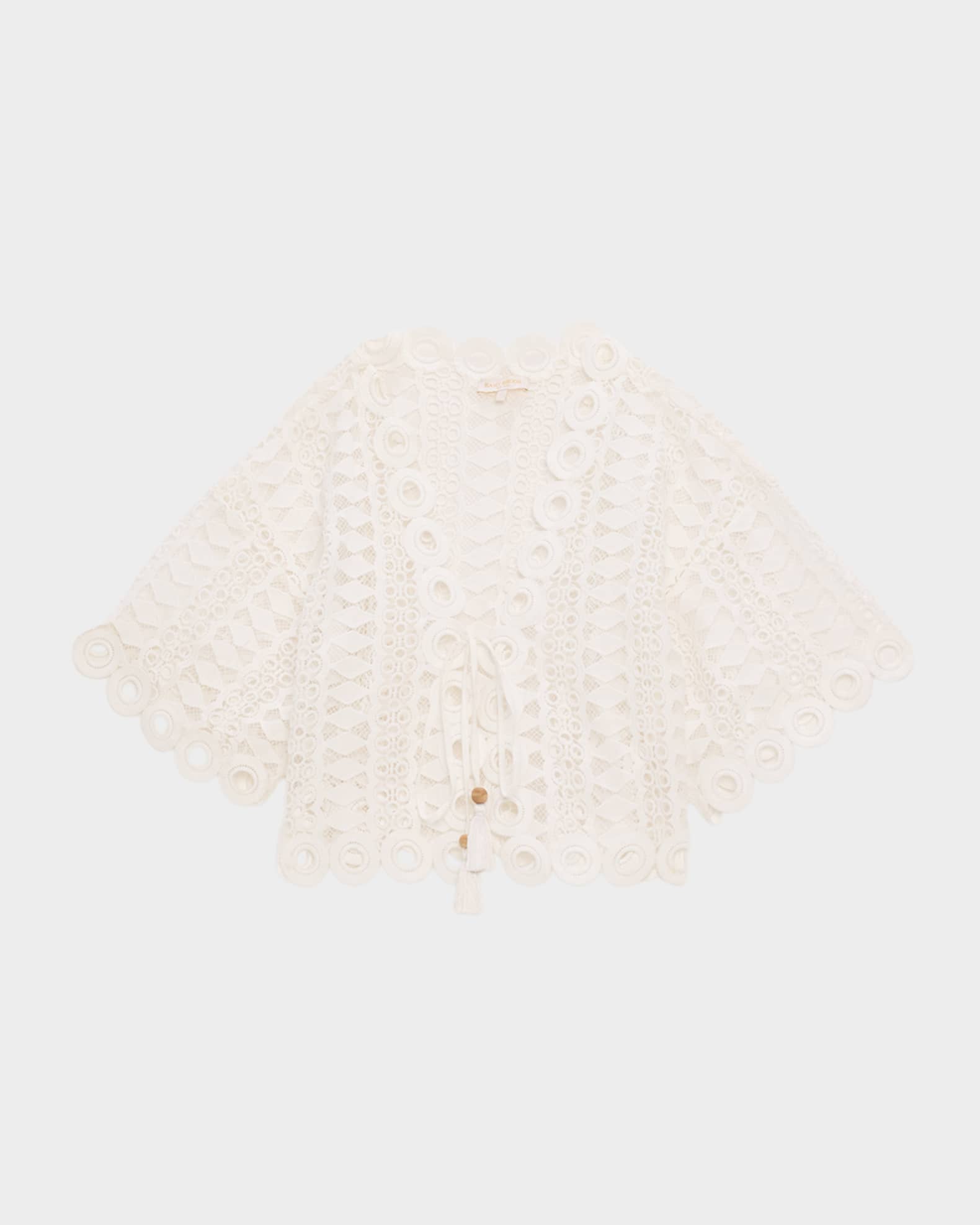 Ramy Brook Dottie Embroidered Tie-Front Top | Neiman Marcus